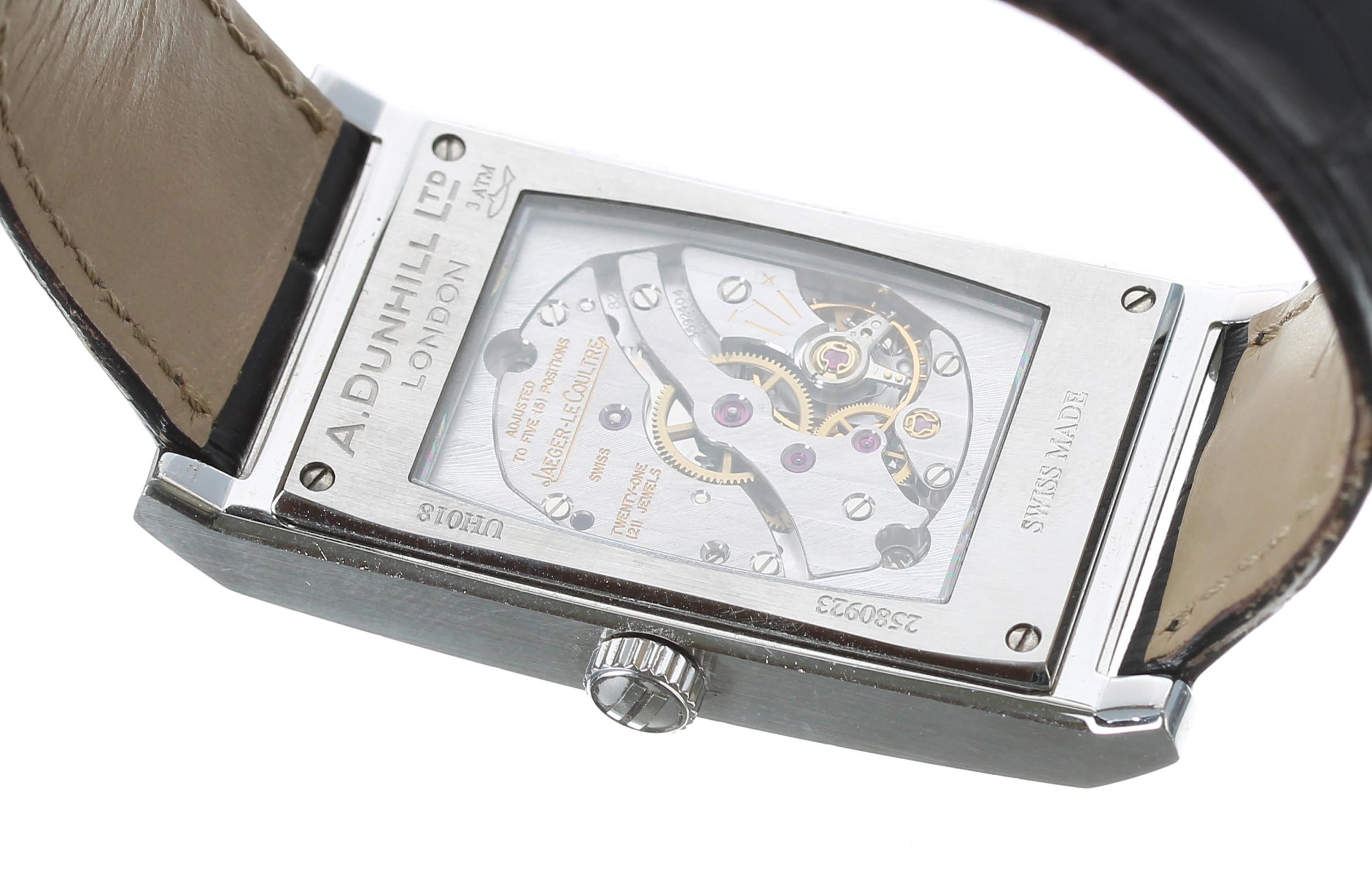 Alfred Dunhill facet rectangular stainless steel gentleman's wristwatch ...