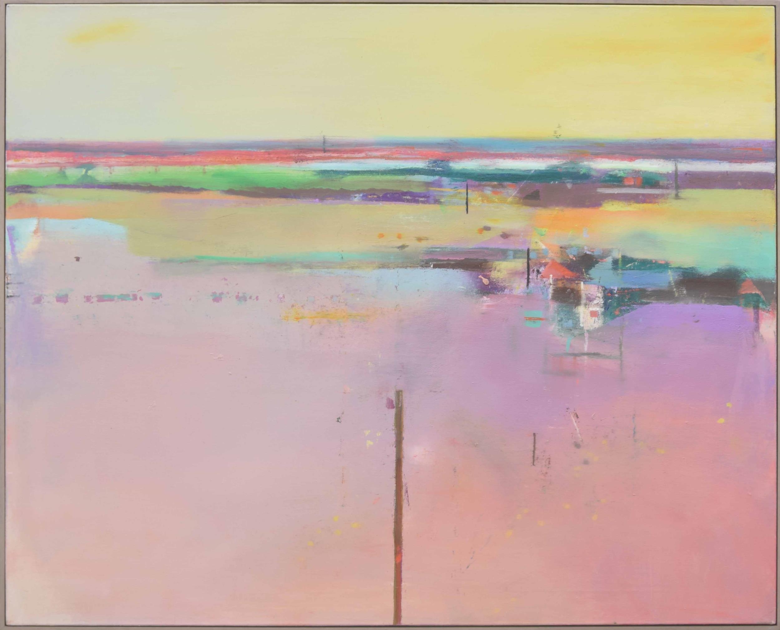 James Judge (b. 1958) - Abstract shoreline landscape, inscribed with ...