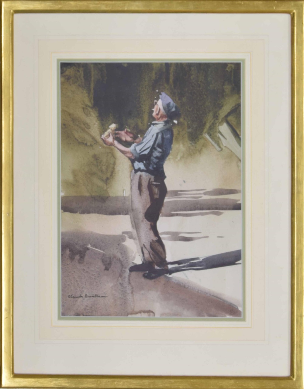 Claude Henry Buckle RI., RSMA., (1905-1973) - Study of a man standing ...