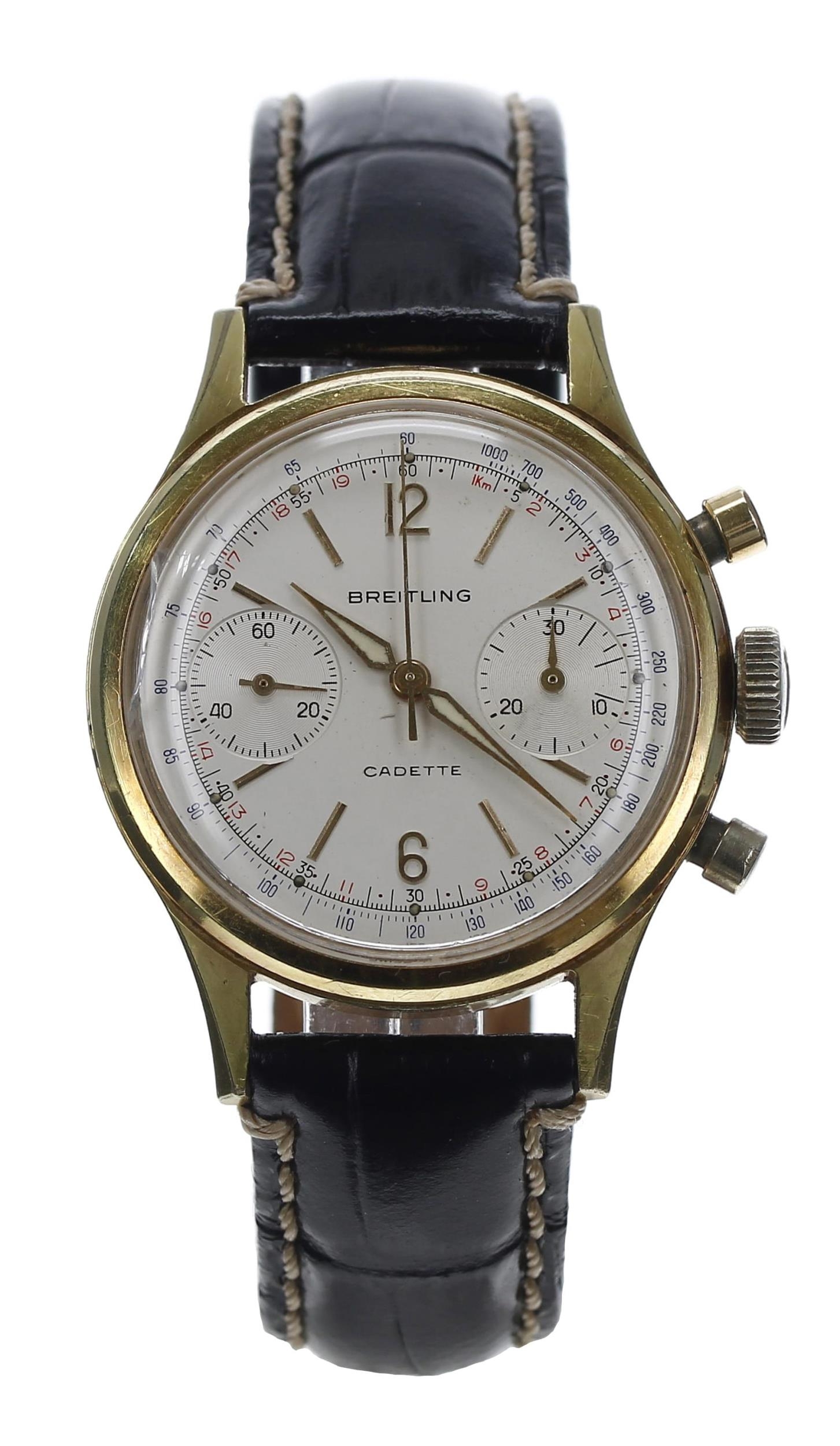 Breitling Cadette Chronograph gold plated and stainless steel gentleman ...