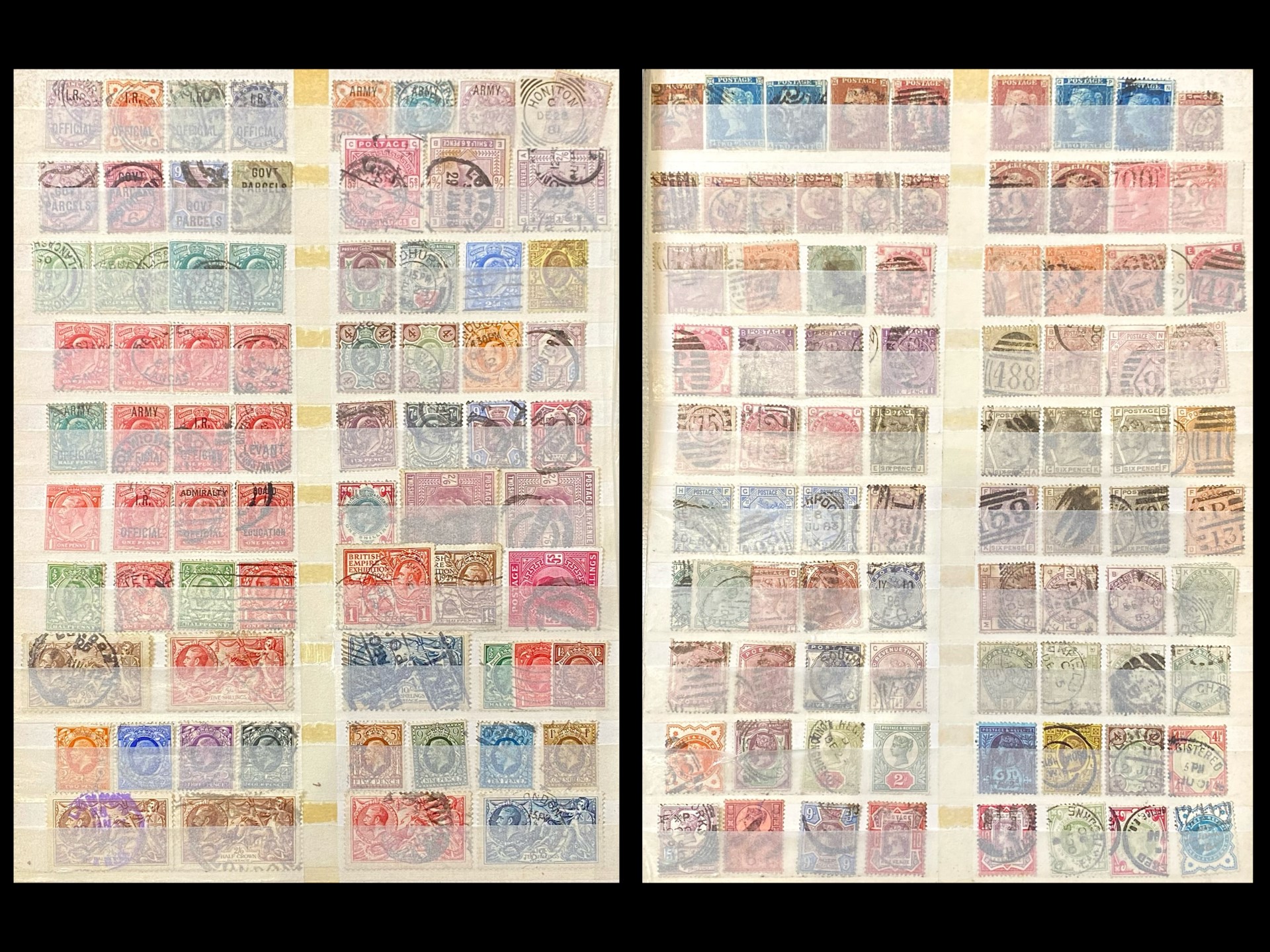 Stamps GB Col'n On Album Leaves From 1841 - 1d NUll In Maltese Cross ...