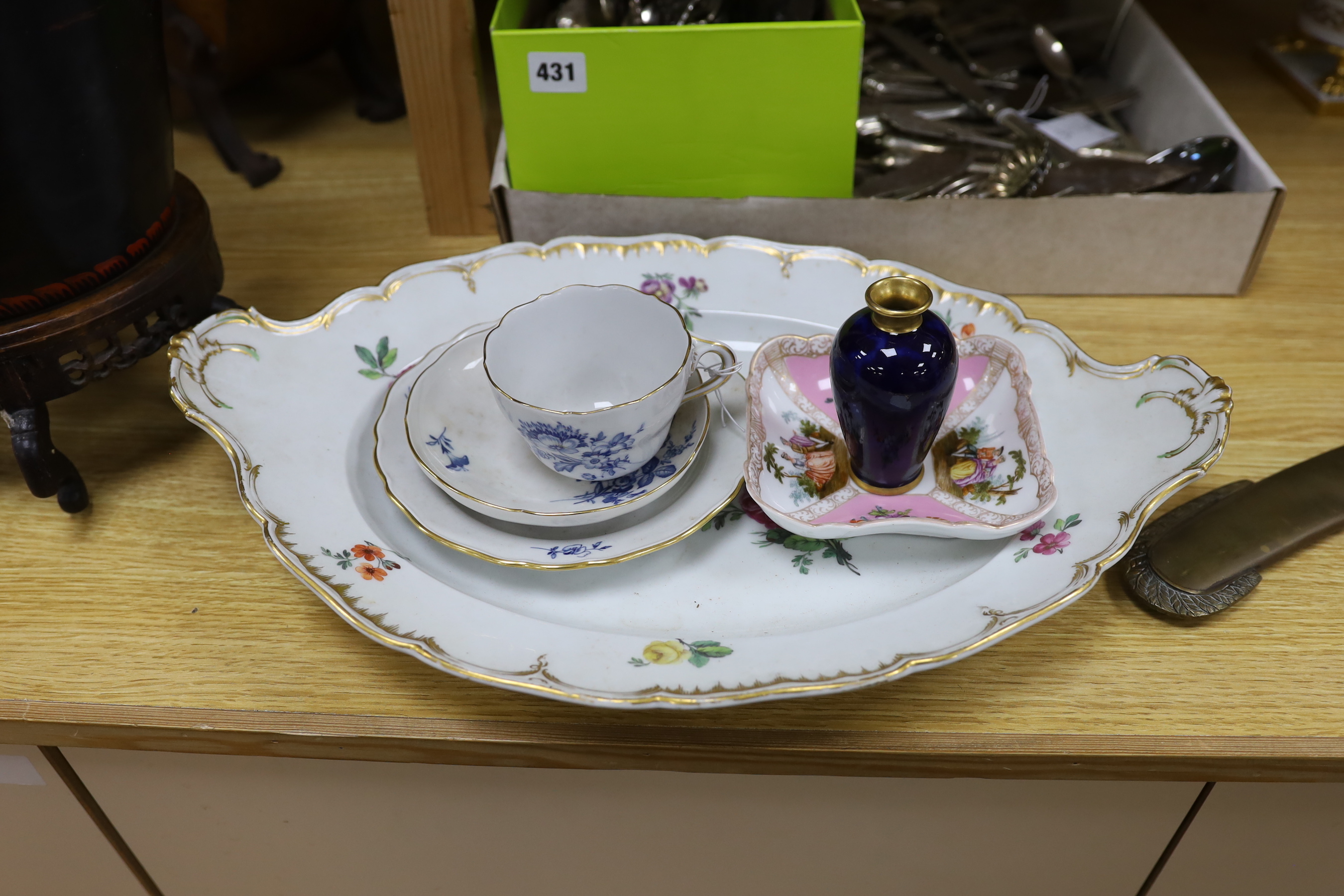 A collection of European ceramics to include a large Berlin floral ...