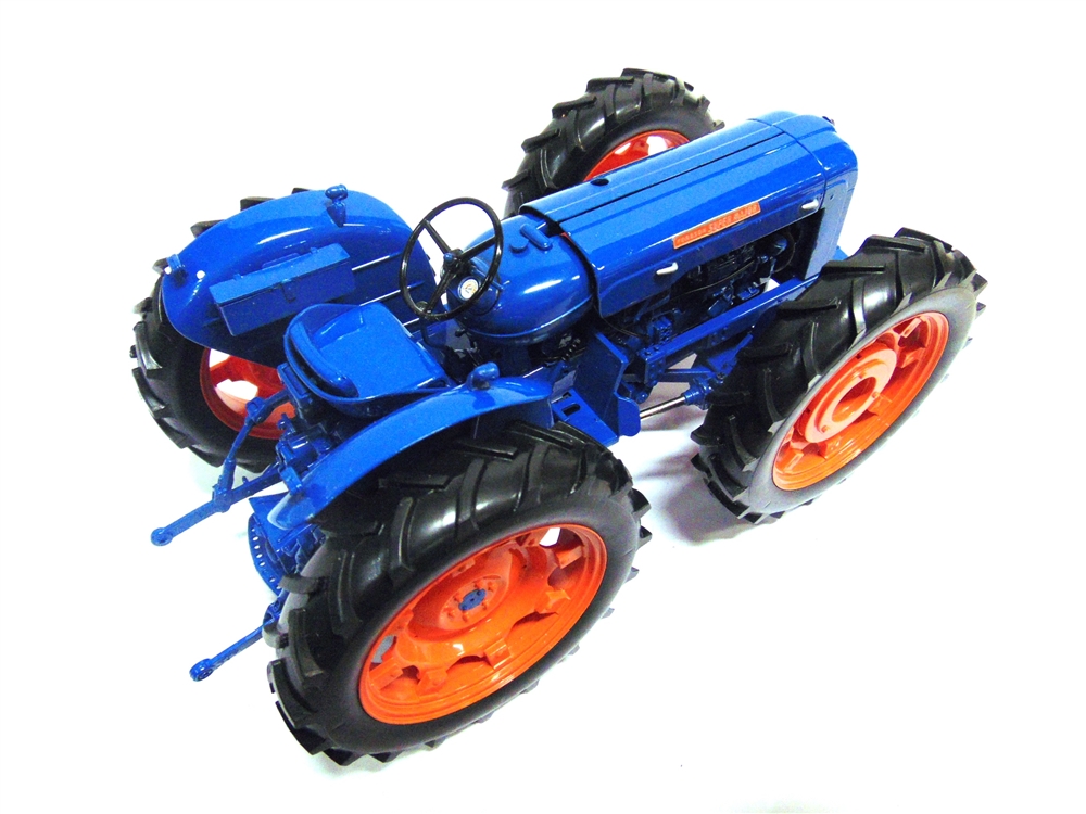 A 1/16 SCALE UNIVERSAL HOBBIES FORDSON COUNTY SUPER 4 blue and orange ...