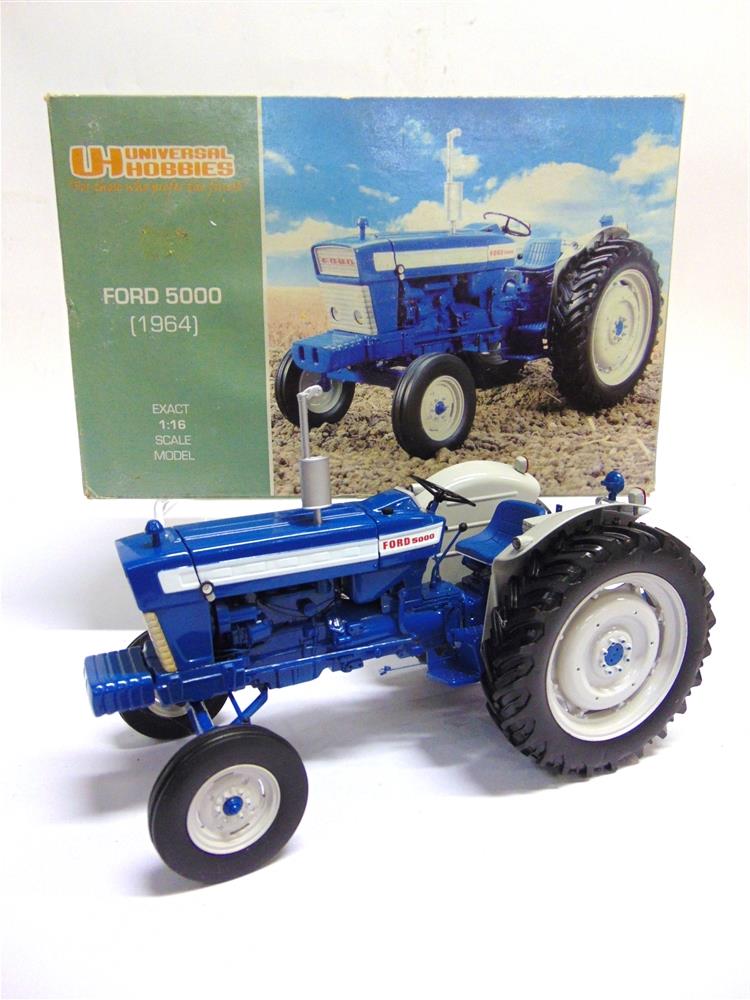 A 1/16 SCALE UNIVERSAL HOBBIES FORD 5000 6X (1964) blue and pale grey ...