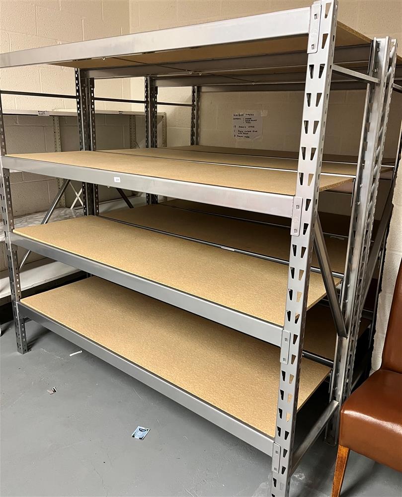 THREE BAYS OF METAL RACKING (SILVER)