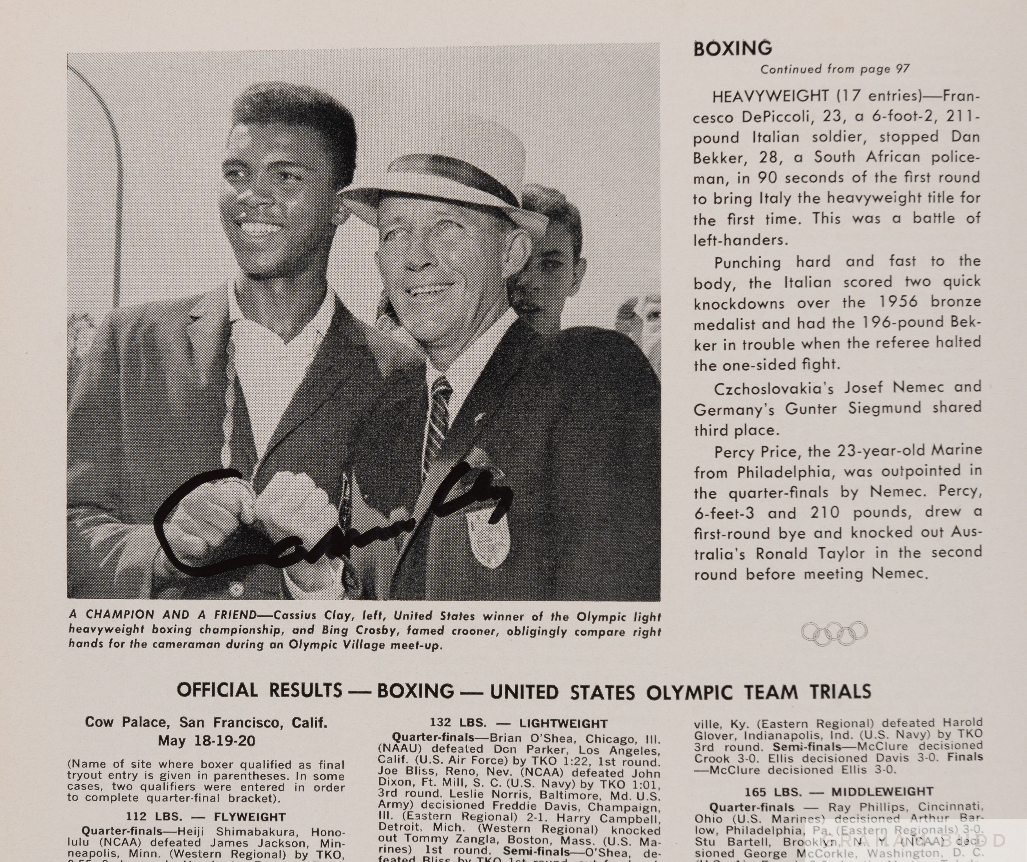 1960 United States Olympic Book, the black and white photograph of ...