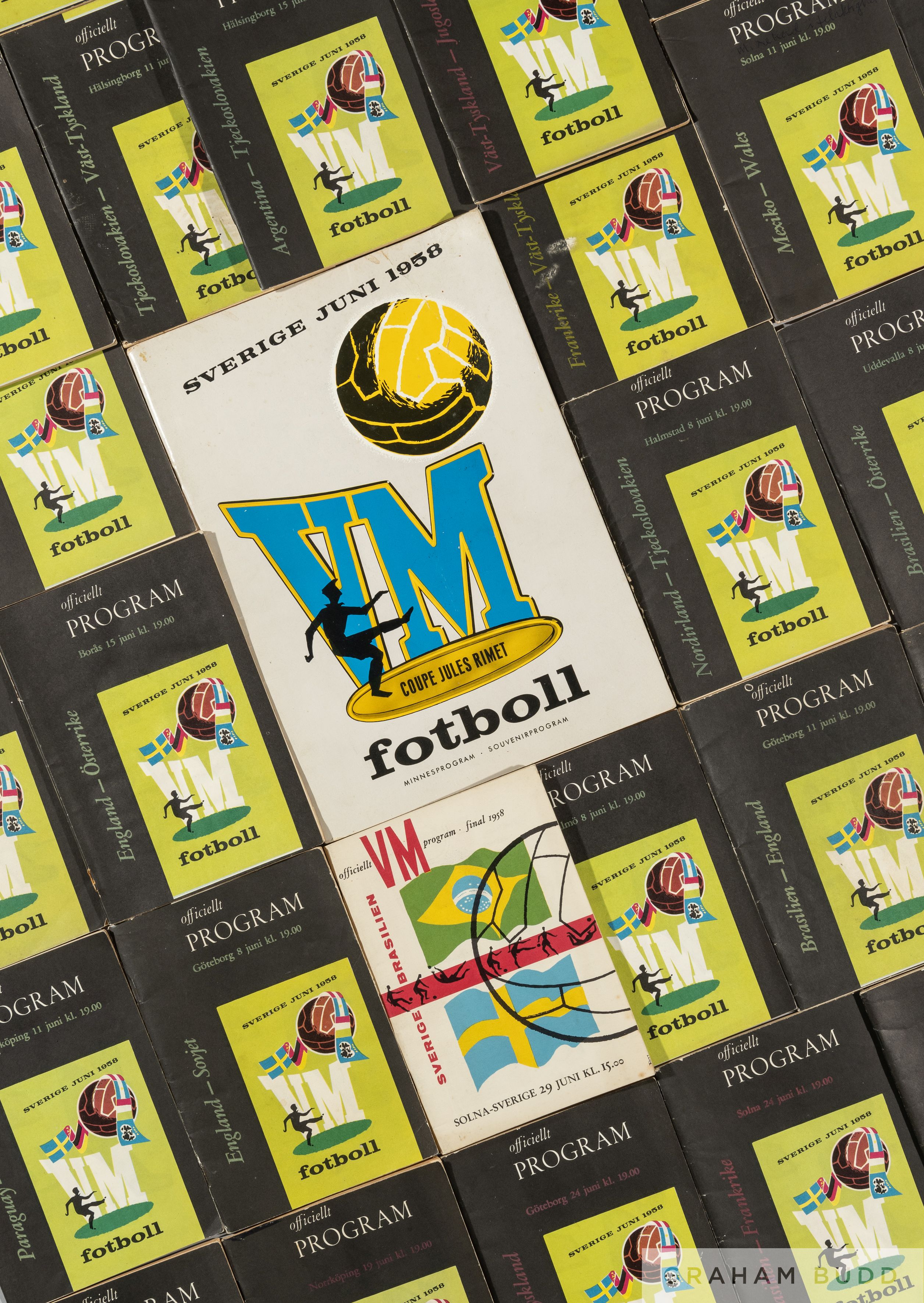 World Cup Sweden 1958 complete set of 35 programmes covering all ...