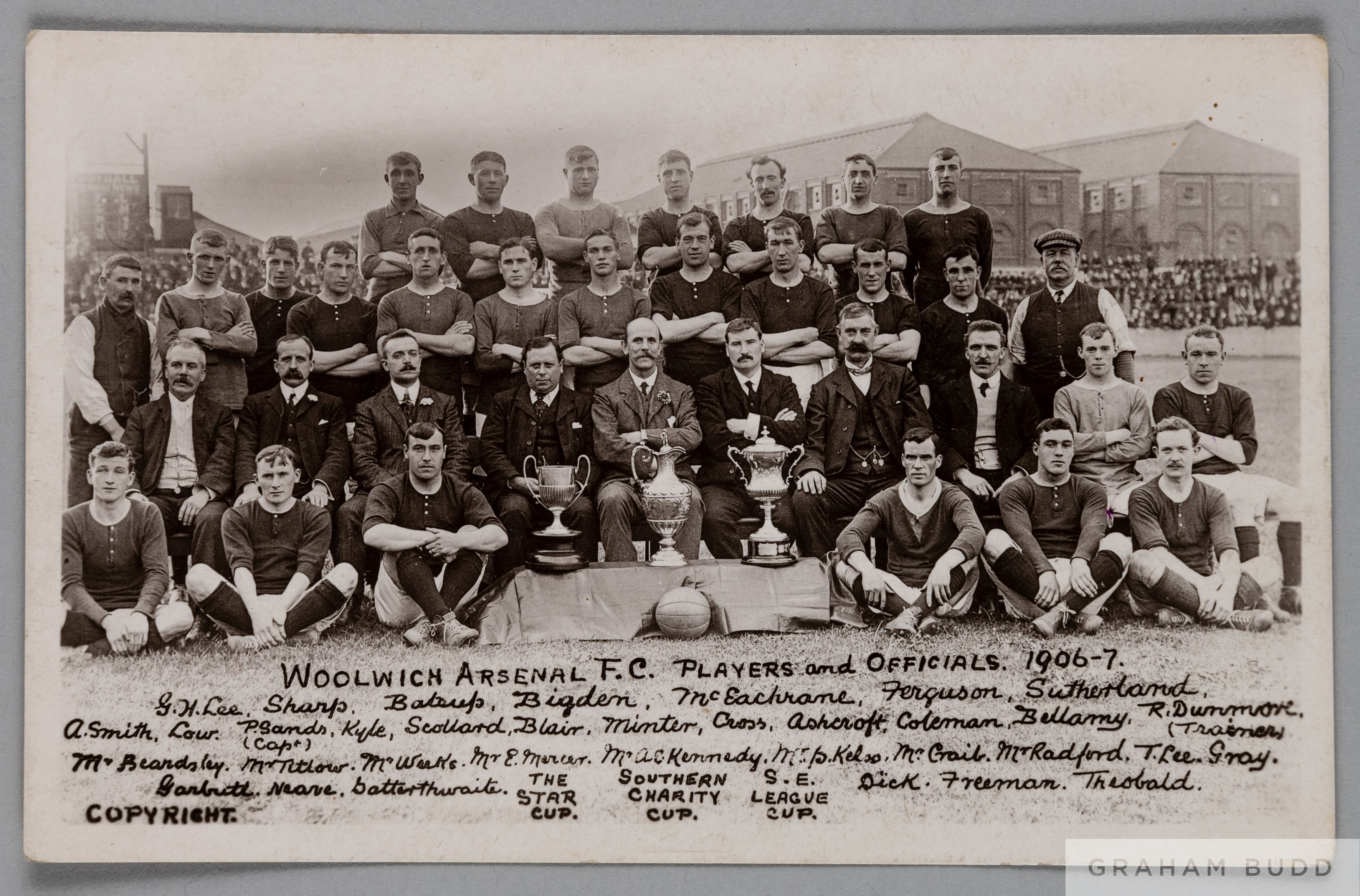 Woolwich Arsenal 1906-07 rare original sepia photographic football ...