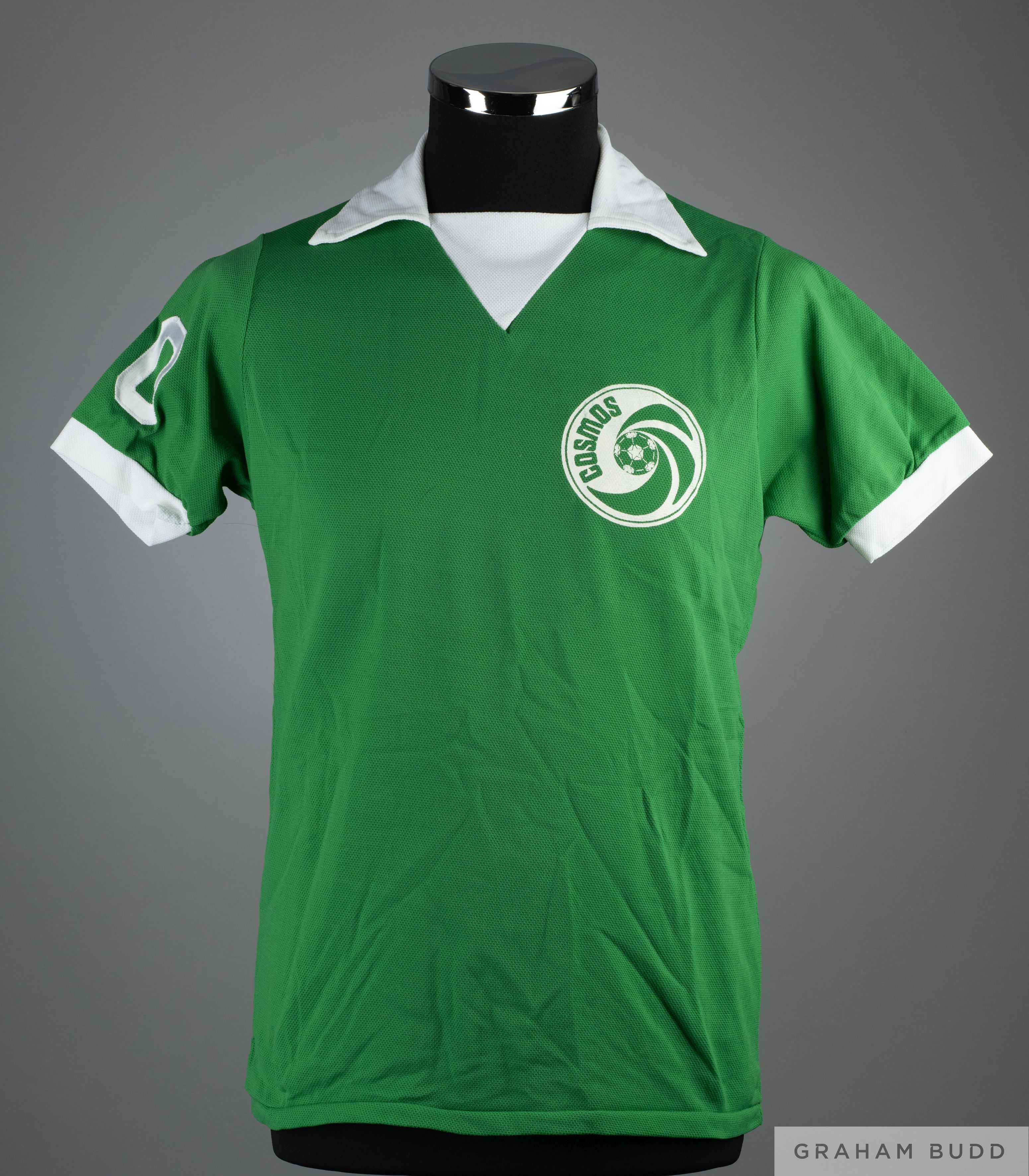 Pele green and white No.10 New York Cosmos match worn shirt, 1977-78 ...