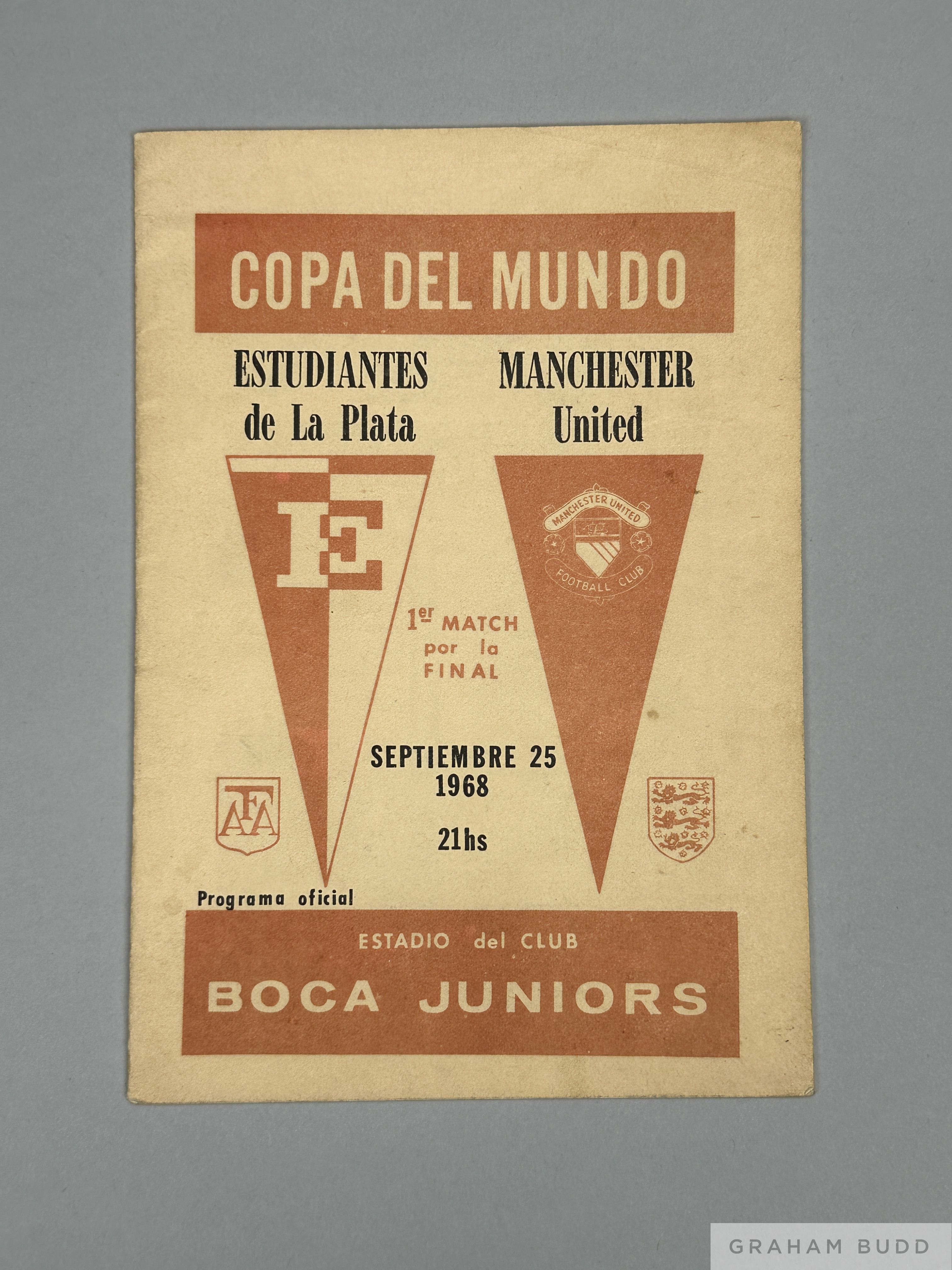 A scarce Estudiantes v. Manchester United FIFA World Club Championship ...