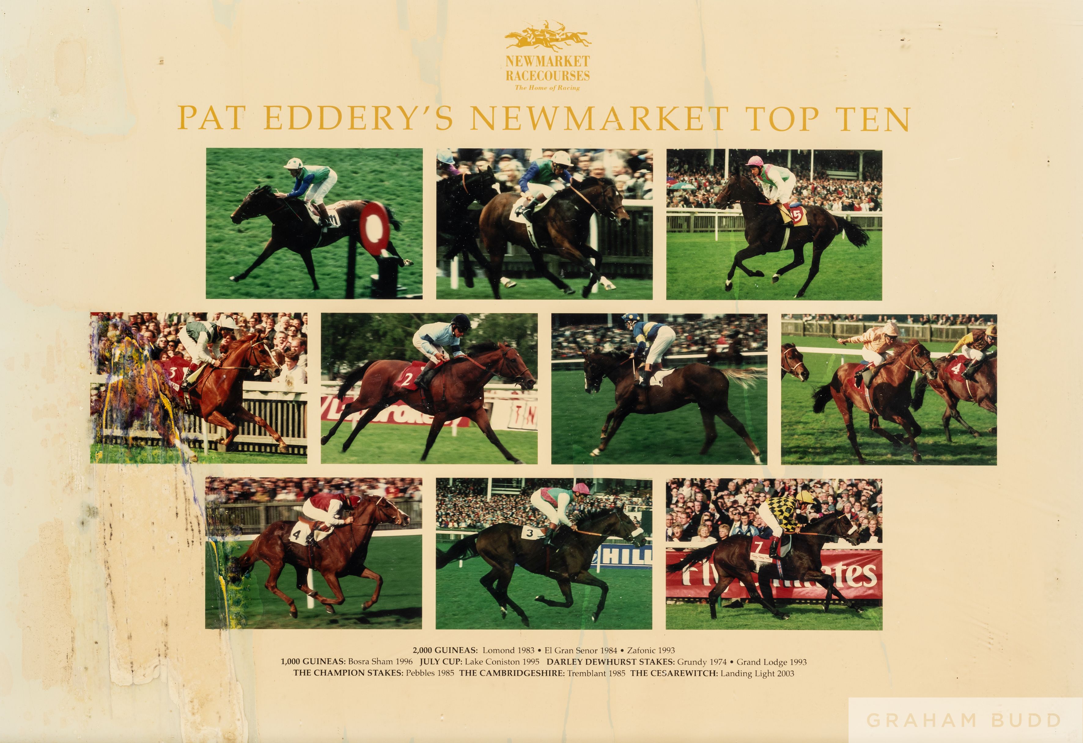 From the Pat Eddery Collection: three framed photographic montages of ...