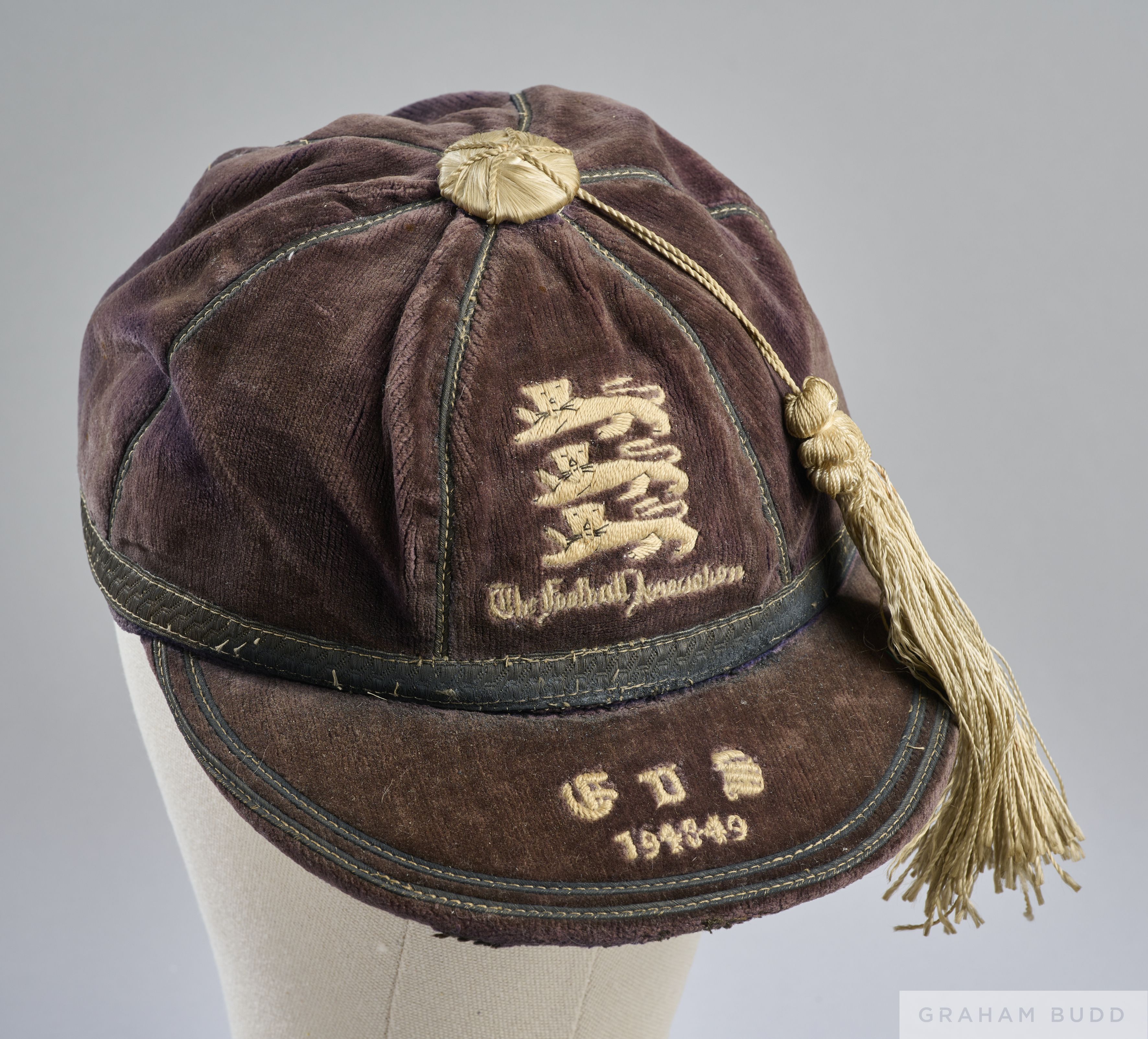 Stanley Matthews blue England v. Scotland international cap, 1948-49 ...