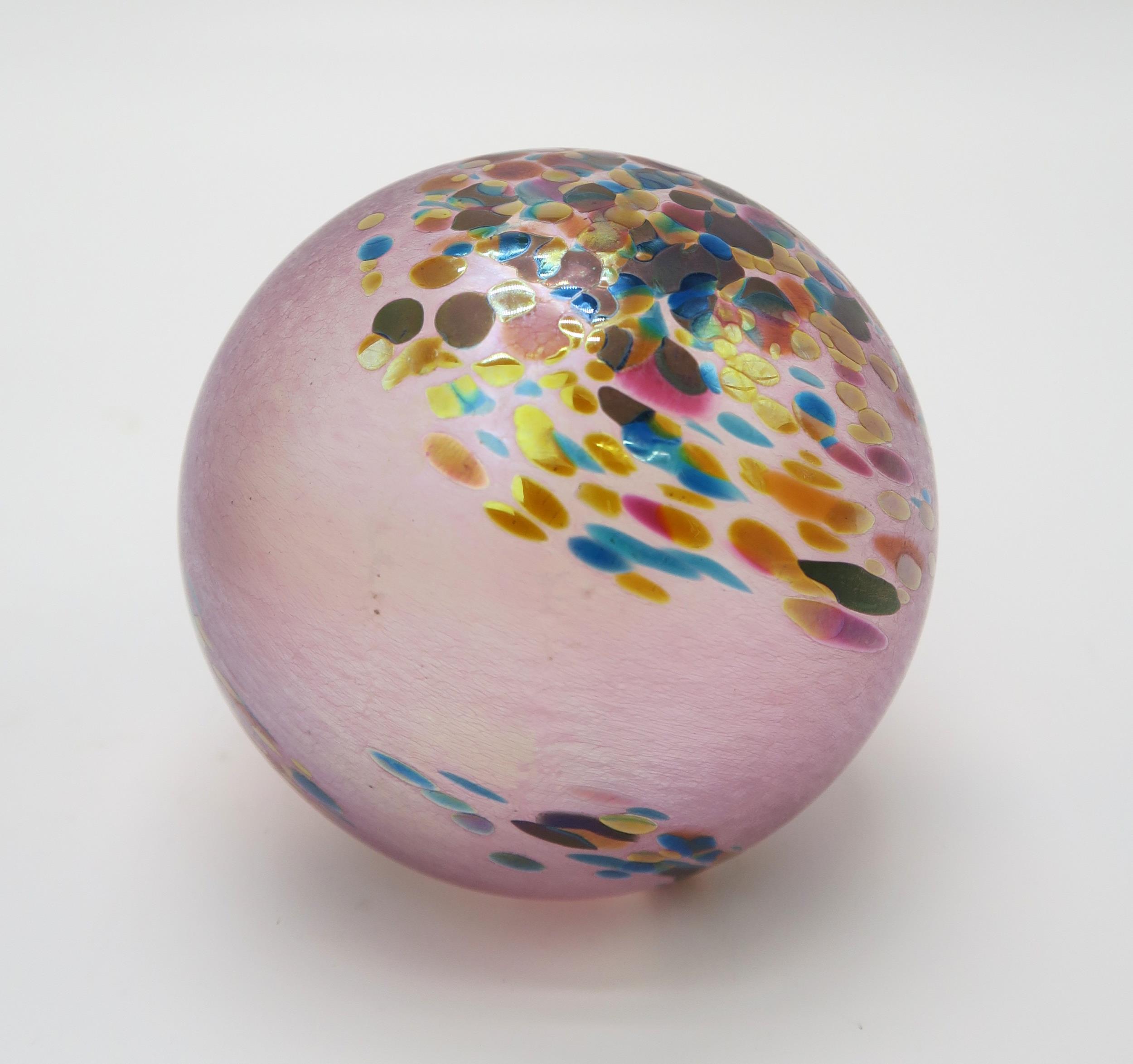 JOHN DITCHFIELD FOR GLASFORM A tapering blue glass vase with iridescent ...