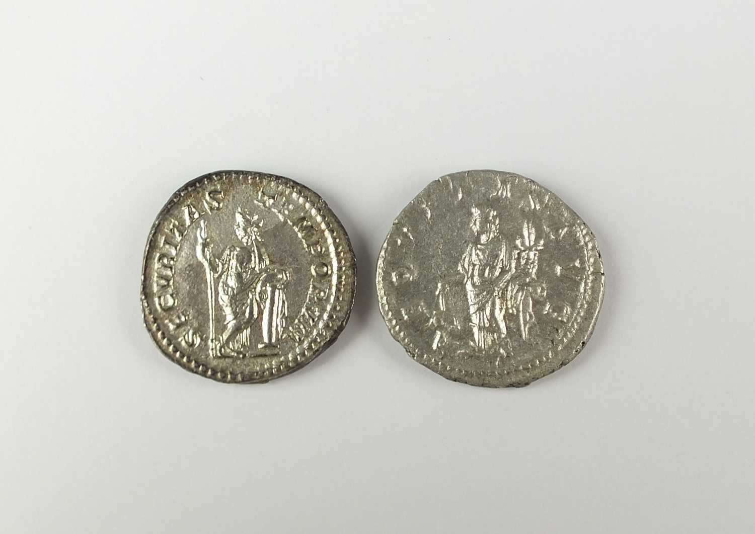 Two Roman Silver Denarii of the reign of Macrinus (April 217- June 218 ...