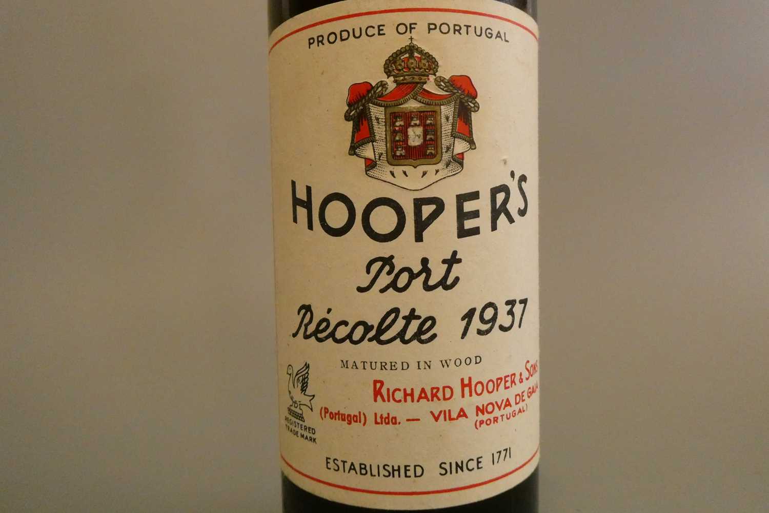 1 bottle Hooper's 1937 port, Vila Nova de Gaia (Est. plus 24% premium ...