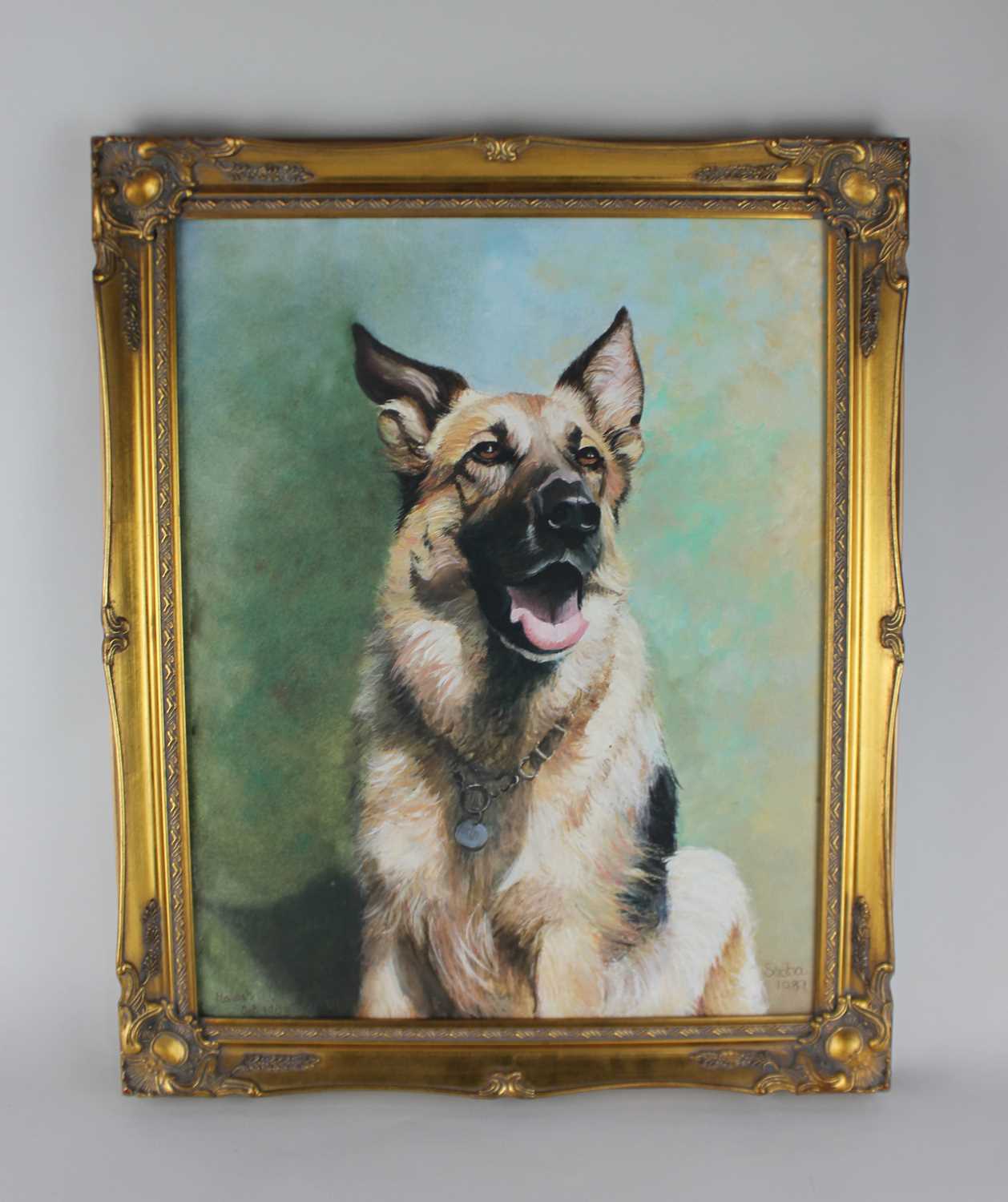 Margot Smith, German Shepherd, 'Sheba', oil on canvas, signed and dated ...
