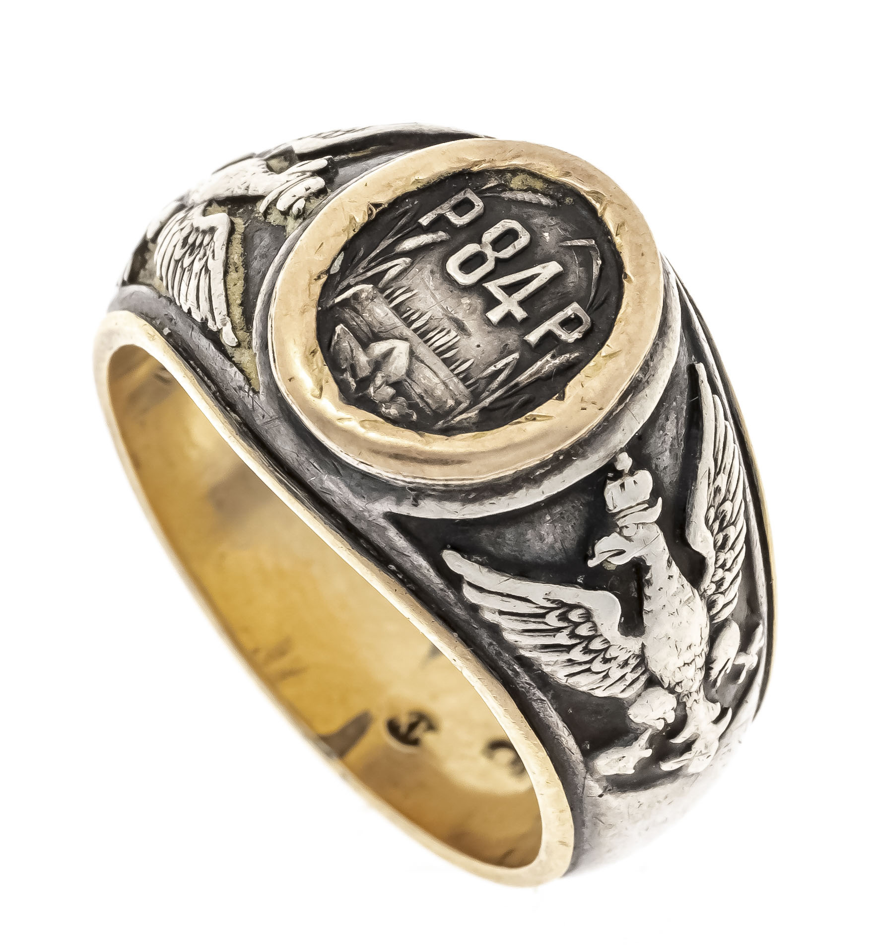 Regimental ring Poland GG 505/000 and silver 900/000 unstamped, proofed ...