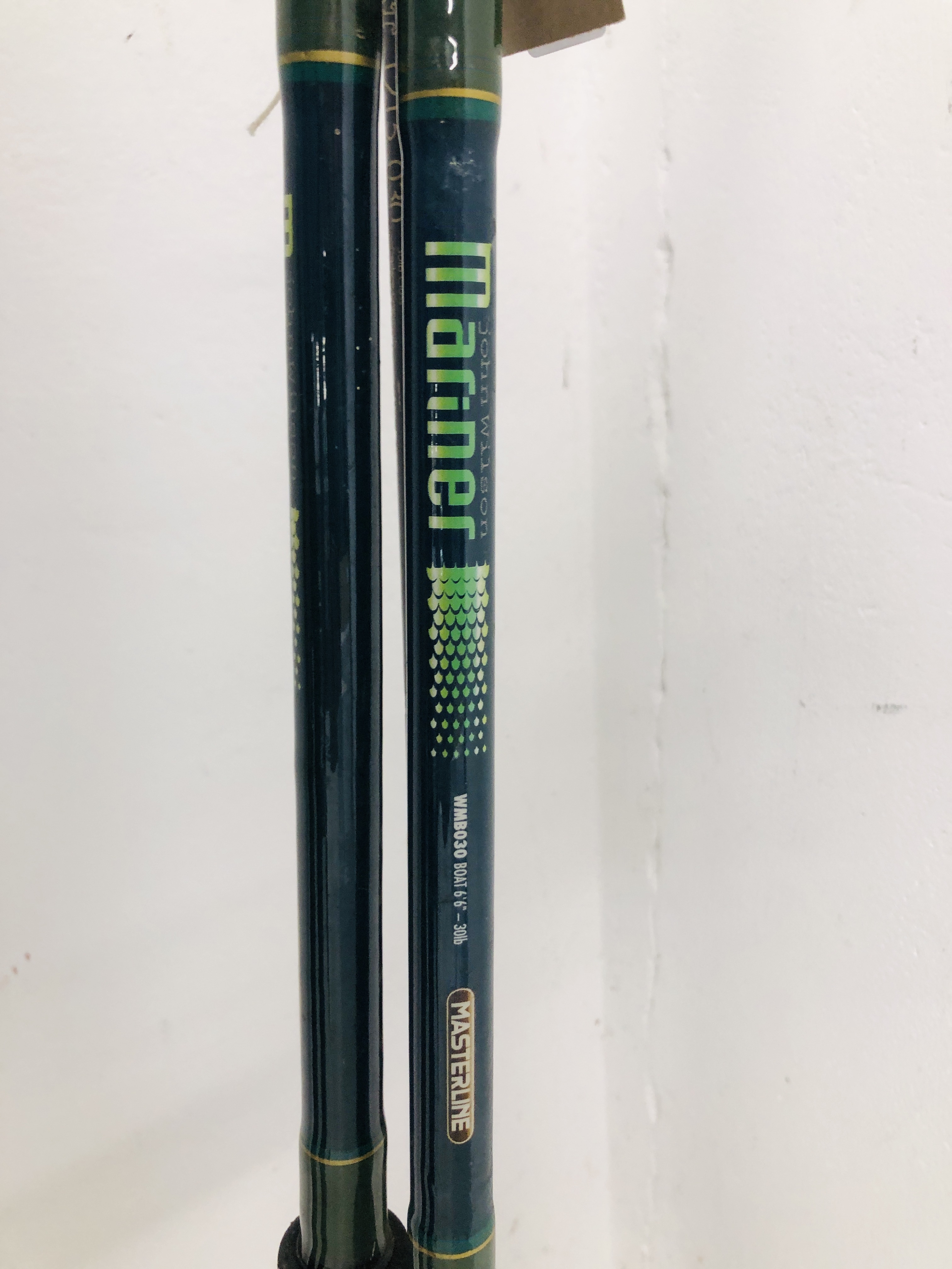 A GROUP OF THREE FISHING RODS TO INCLUDE 2 X MASTERLINE JOHN WILSON ...