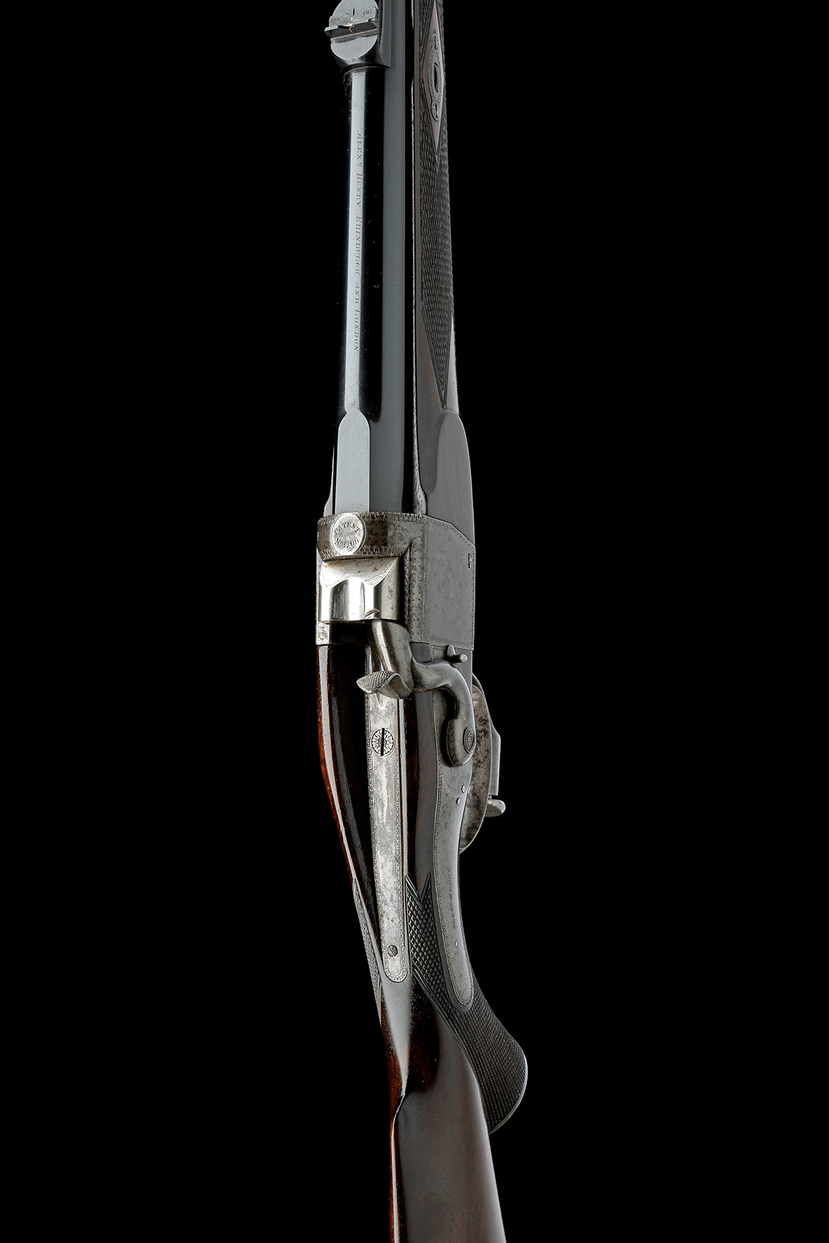 A GOOD CASED .450 BLACK POWDER EXPRESS FALLING-BLOCK RIFLE BY ALEX'R ...