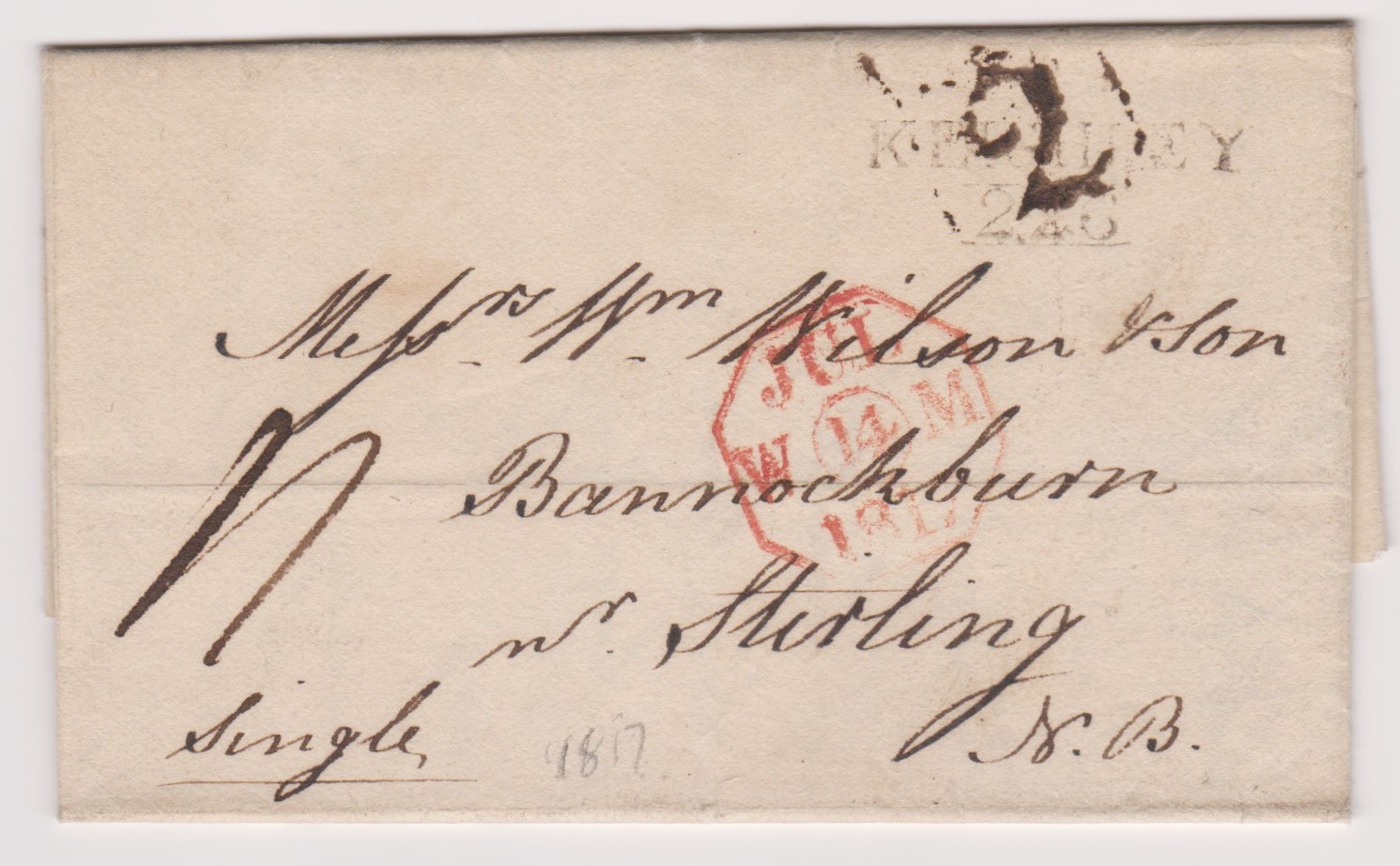 Great Britain 1817 Postal History - E.L. Dated July 11th 1817 Haworth ...