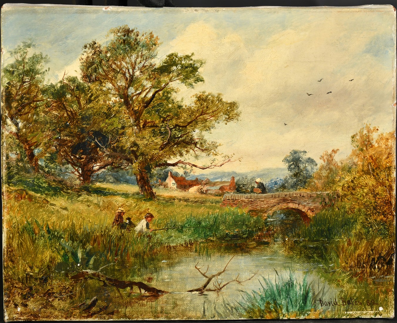 David Bates (1840-1921) British, a fisherman and his companions amongst ...