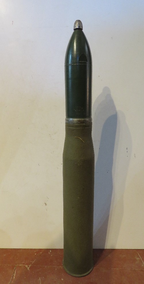 An inert WWII German 7.5cm hollow charge shell, with AZ38 fuse dated ...