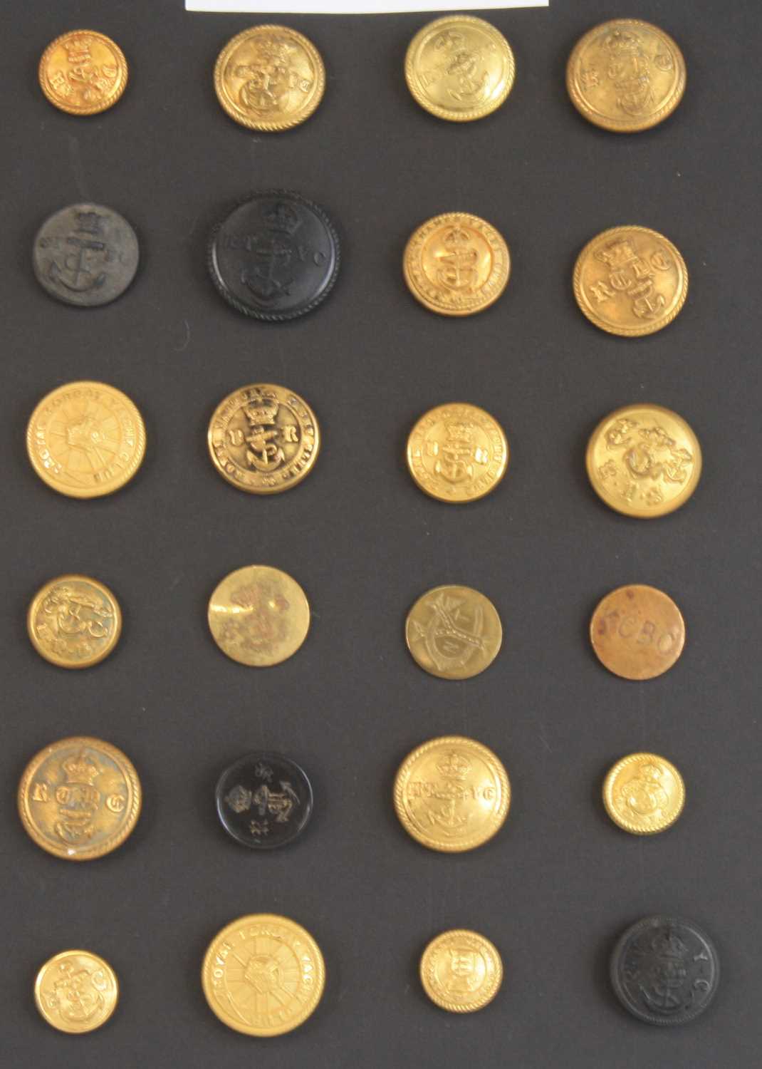 A large collection of Yacht Club buttons, with forty eight being card ...