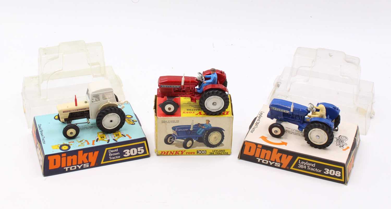 A collection of three various Dinky Toy farming agricultural diecast ...