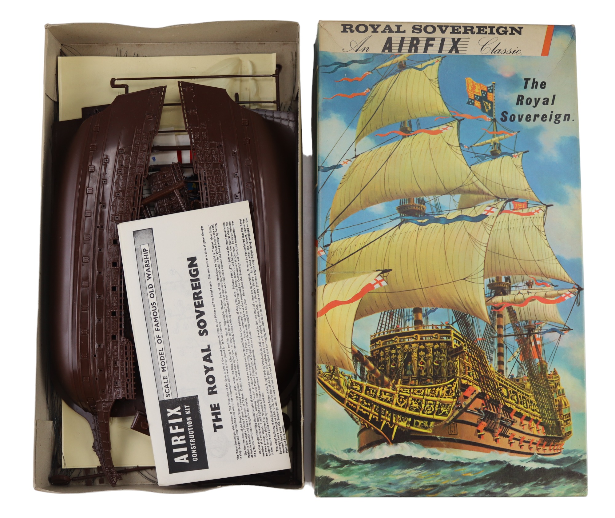 Two Airfix model ship kits, HMS Victory and The Royal Sovereign
