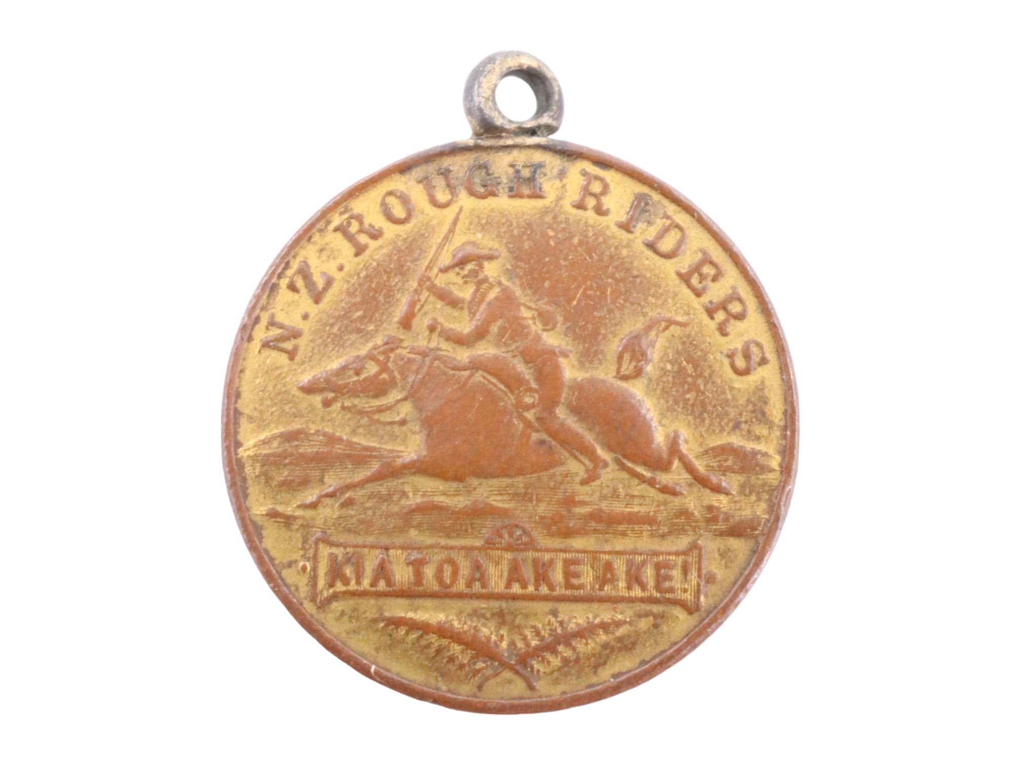A Boer War New Zealand Rough Riders commemorative watch chain fob ...