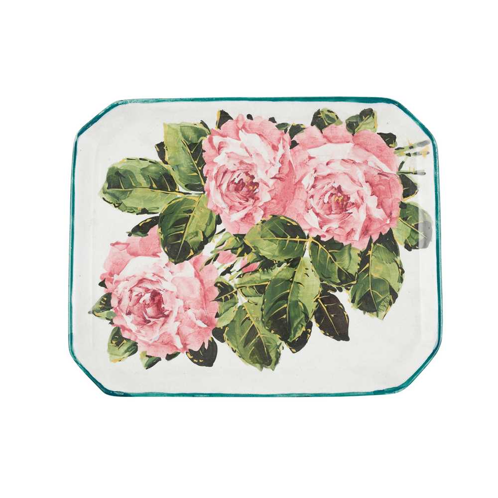 A WEMYSS WARE COMB TRAY 'CABBAGE ROSES' PATTERN, CIRCA 1900 impressed ...