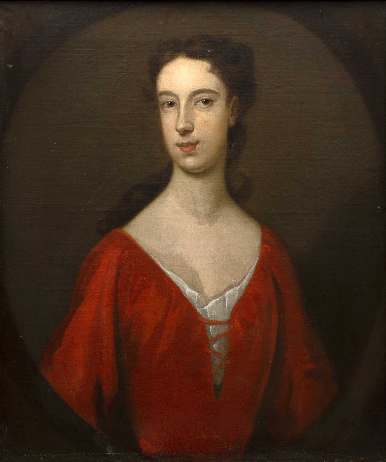 Circle of Bartholomew Dandridge (1691-c.1754)Portrait of a lady wearing ...