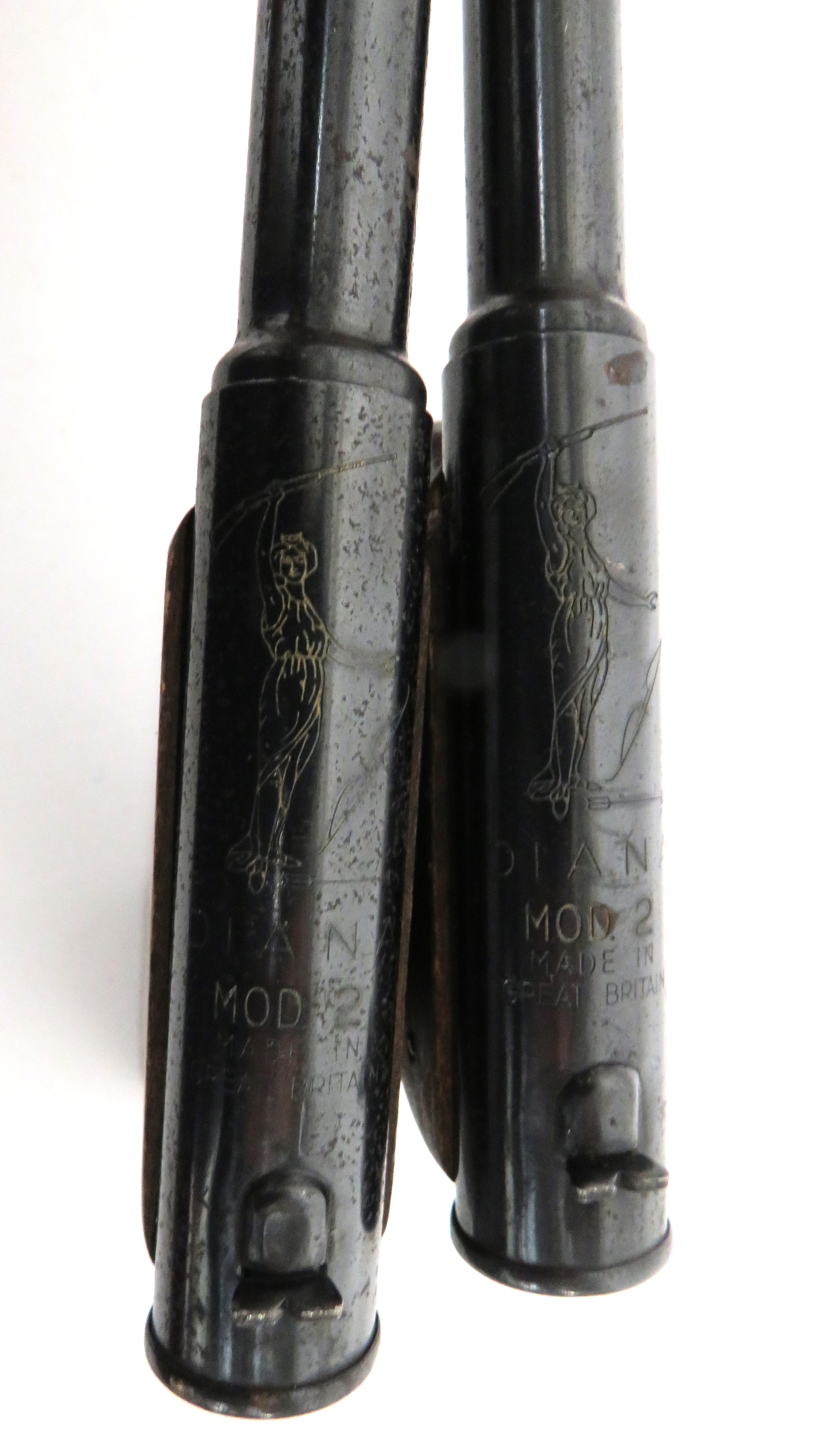 Two Diana Mod 2 Air Pistol.177, push in loading barrel. Blackened ...