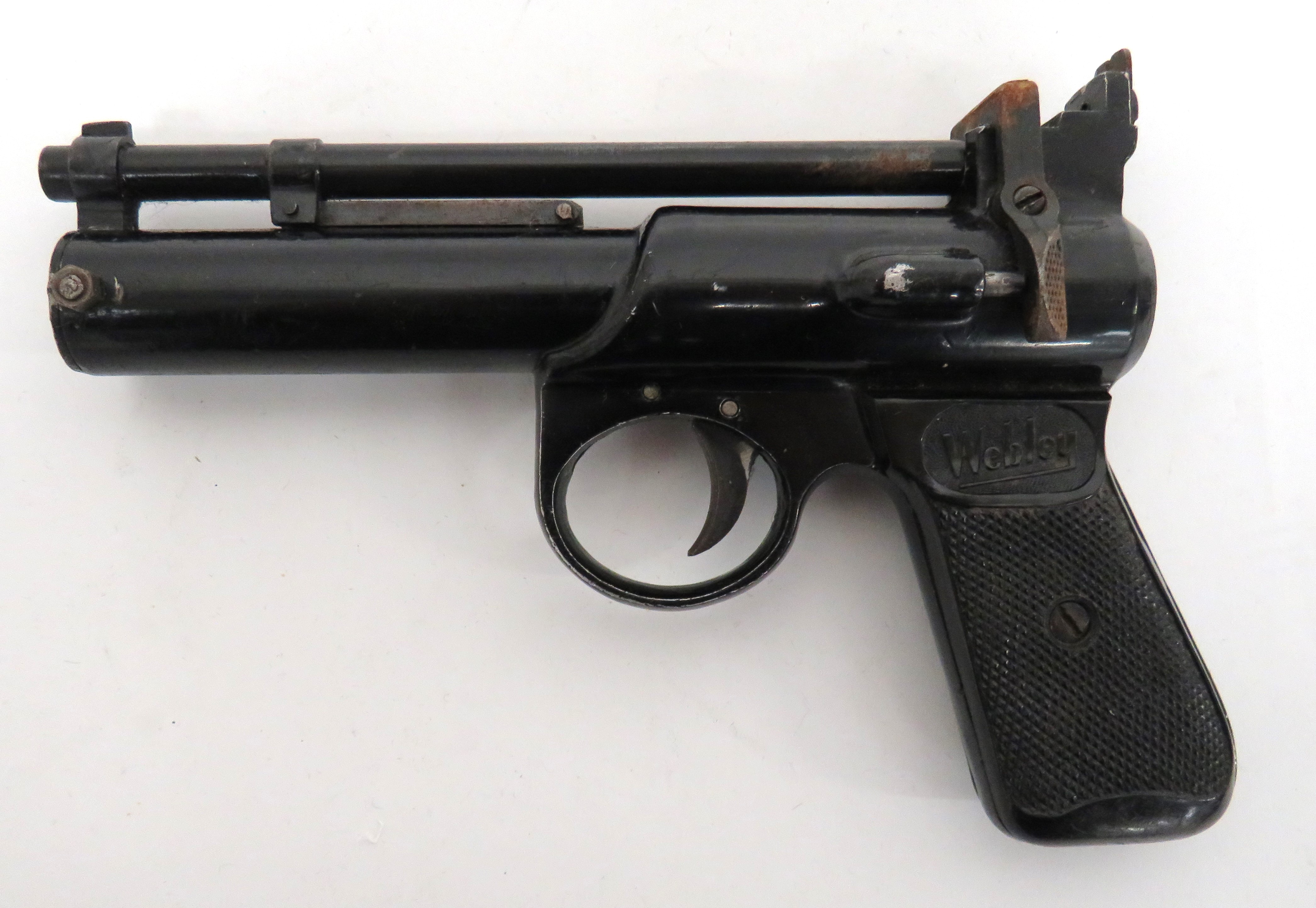 Webley Junior MKII Air Pistol.177, 6 inch, blackened, lift up cocking ...