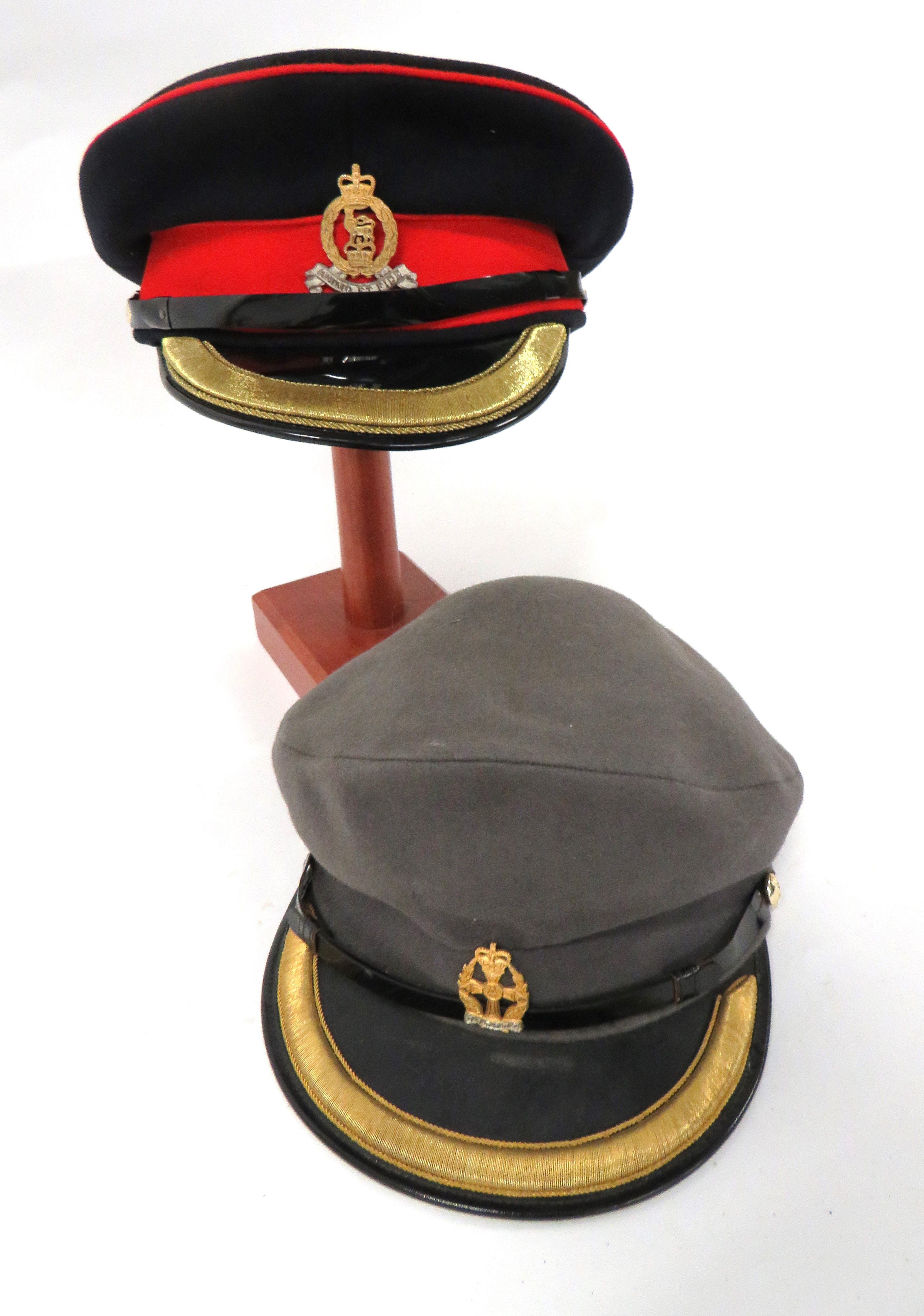 Two Post 1953 Field Officer Capsconsisting QARANC example. Grey crown ...