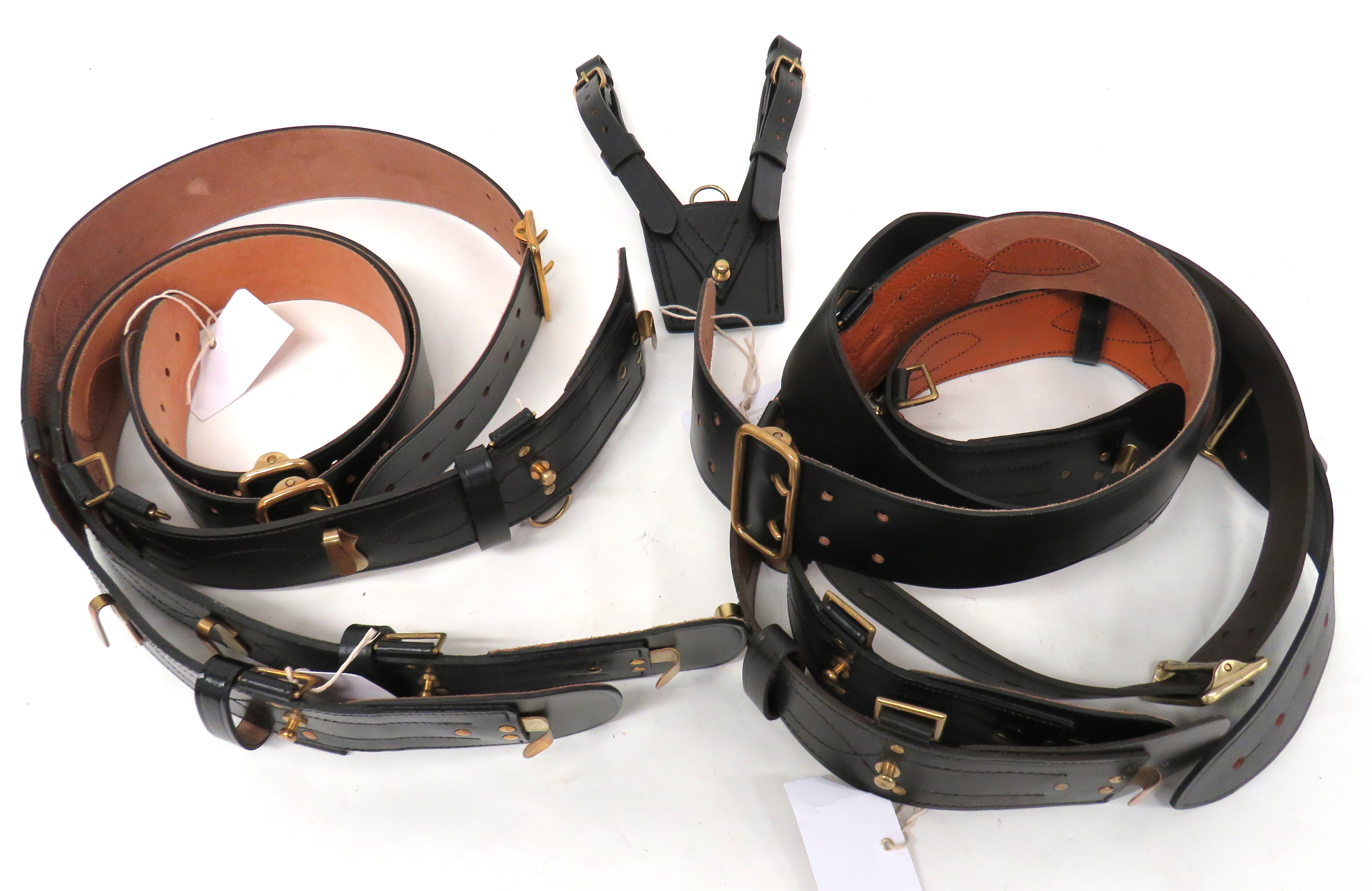 Six Current Manufacture Officer Sam Browne Beltsblack leather belts ...