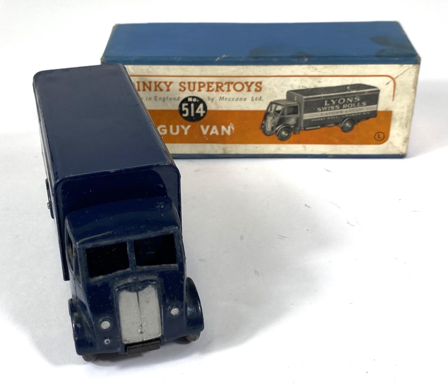 DINKY SUPERTOYS: 514 Guy Van "Lyons Swiss Rolls" in dark blue with ...
