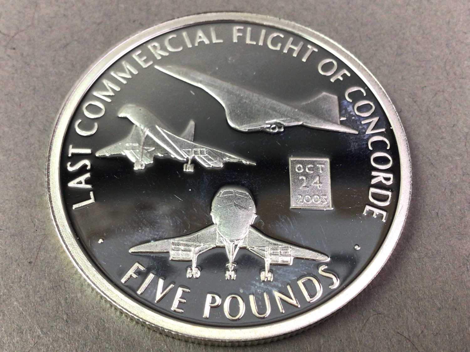 2006 LAST COMMERCIAL FLIGHT OF CONCORDE SILVER PROOF FIVE POUND COIN ...