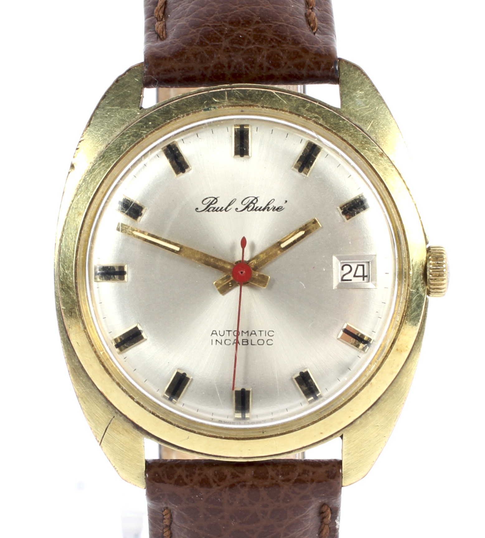 Paul Buhre, gentleman's stainless steel and gilt automatic wristwatch ...