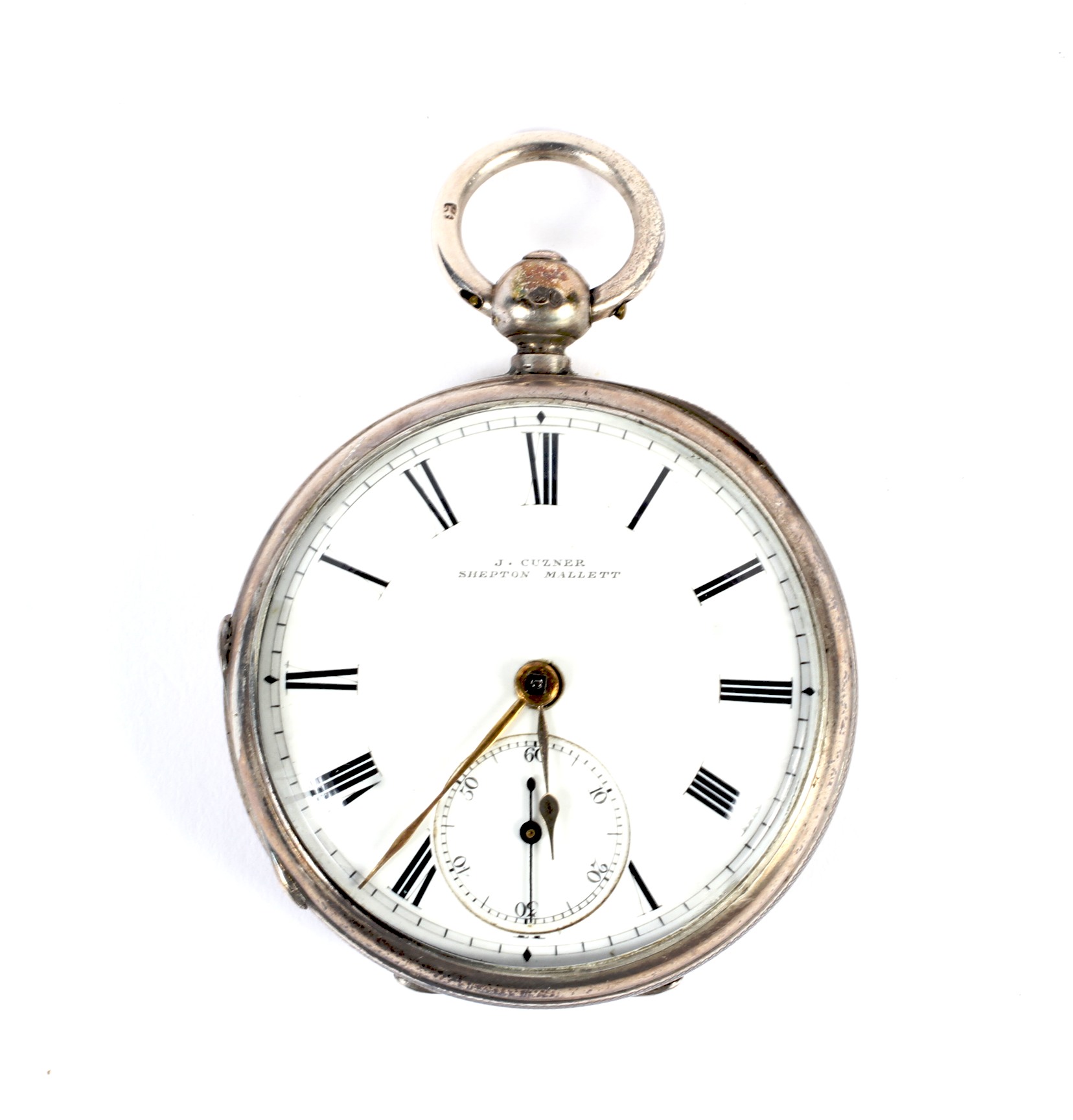 A 19th century silver case pocket watch. 'J. Cuzner Shepton Mallet ...