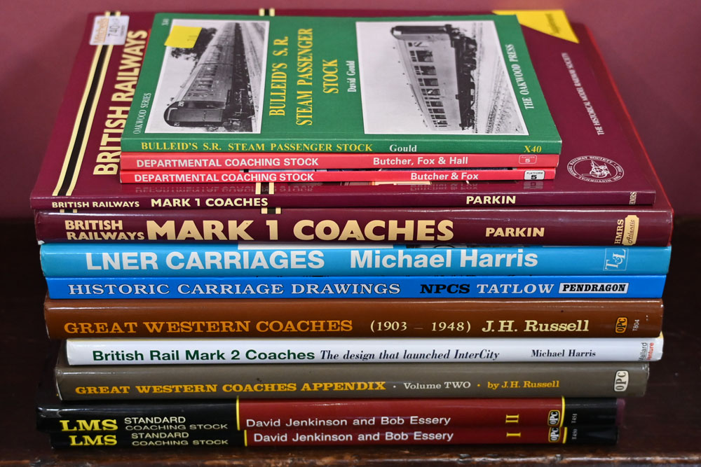 Twelve volumes on British Railway rolling stock coaches etc