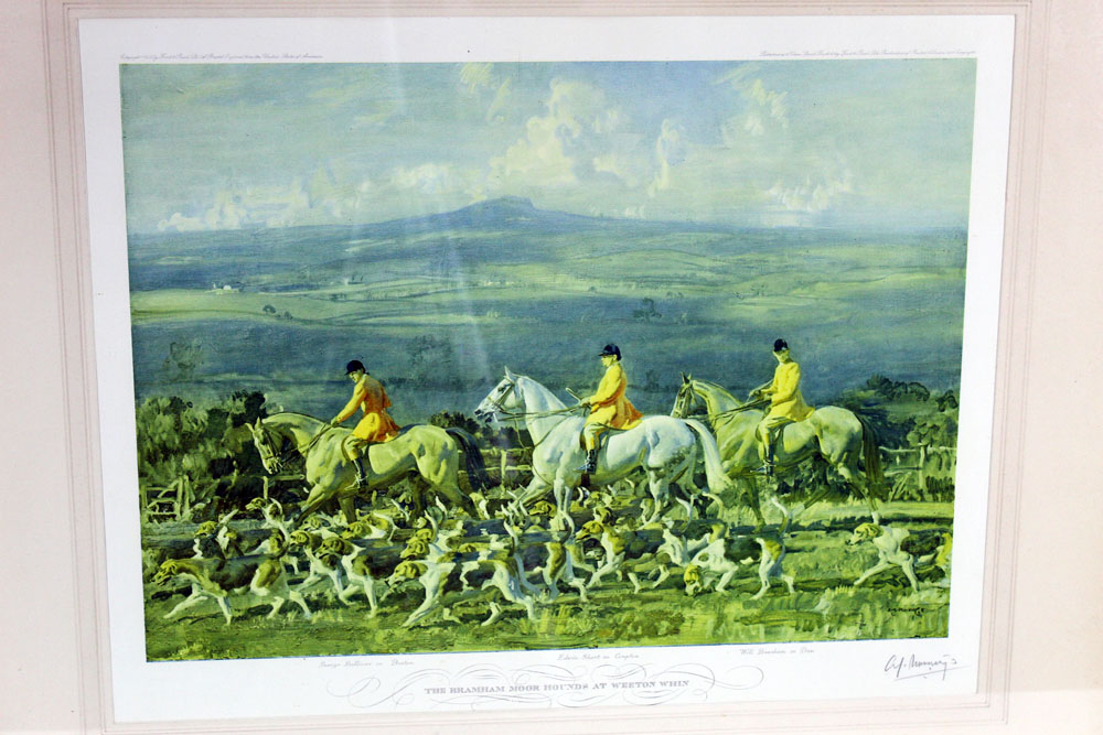Sir Alfred Munnings (1878-1959), a signed print of The Bramaham Moor ...