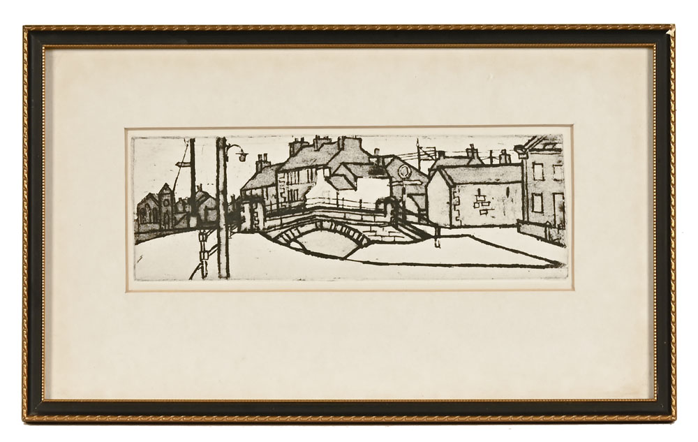 Percy Kelly (1918-1993), Allonby, etching 6.5 x 19 cm (PL). ARR. (see ...