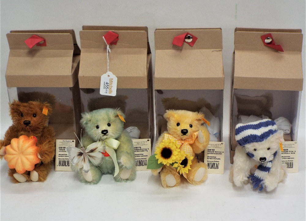 Steiff set of four seasons teddy bears, Spring 028175, green tipped ...
