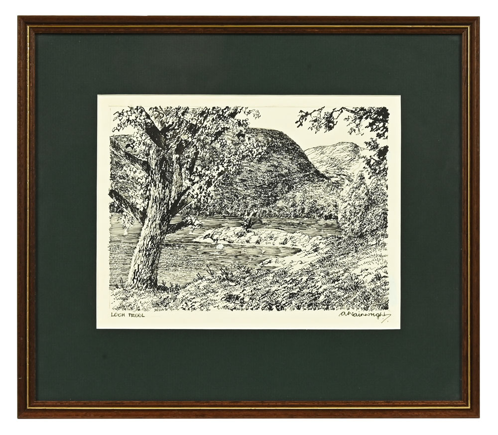 Alfred Wainwright (1907-1991), an original pen and ink drawing "Loch ...