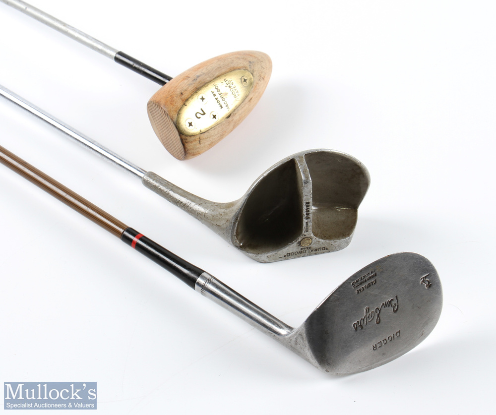 3x Interesting steel shafted golf clubs to inc' Ben Sayers large head ...