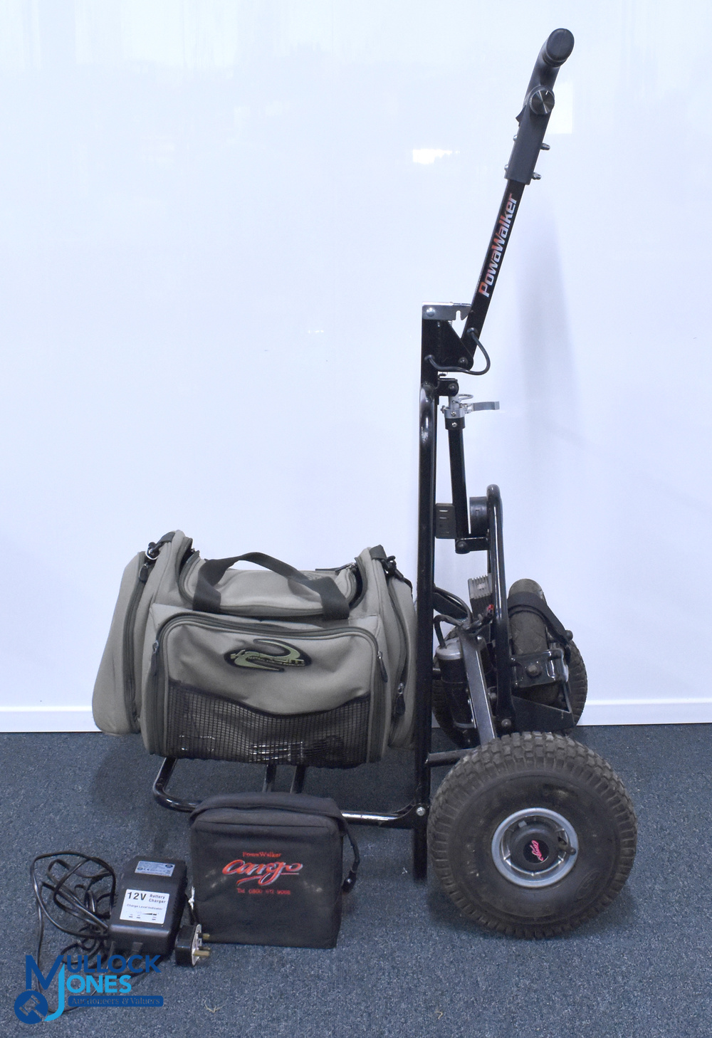 PowaWalker Electric Powered Fishing Trolley, with its battery and ...