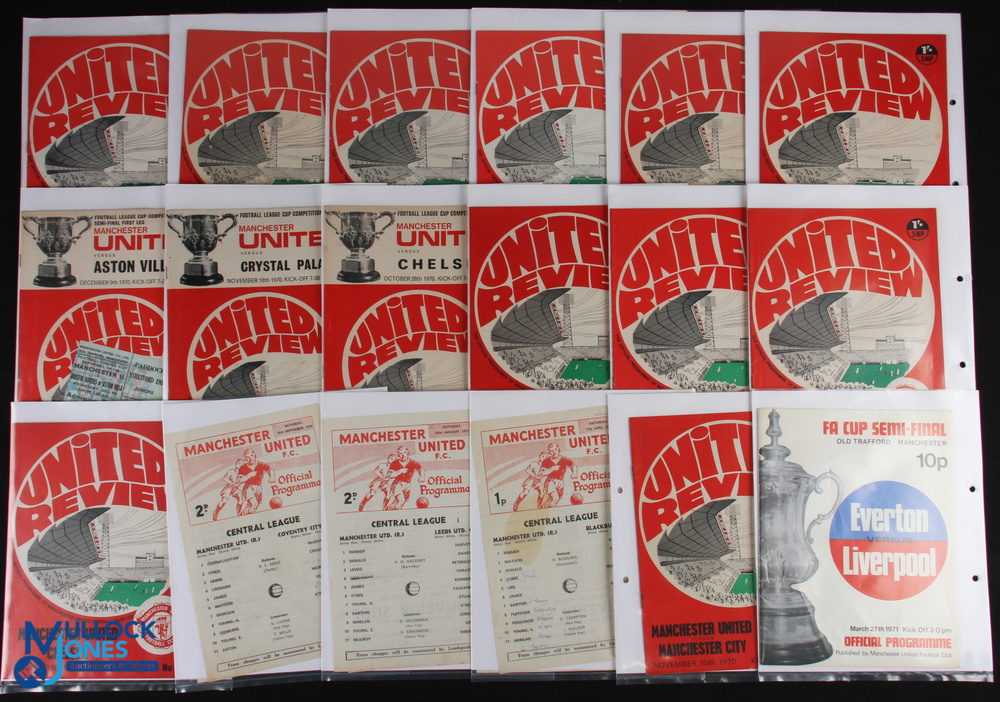 1970/71 Manchester Utd complete season home programmes nos. 1-26 ...