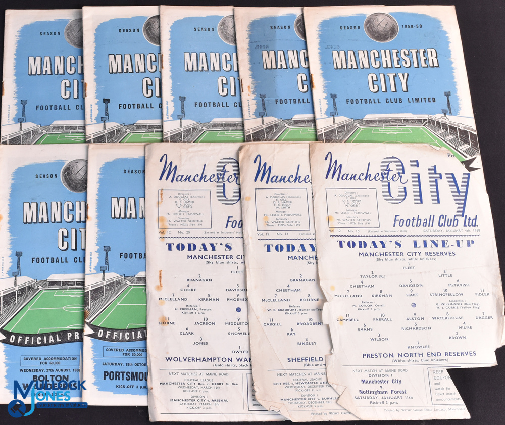 Collection of Manchester City homes 1957/58 All Star XI (Jimmy Meadows ...
