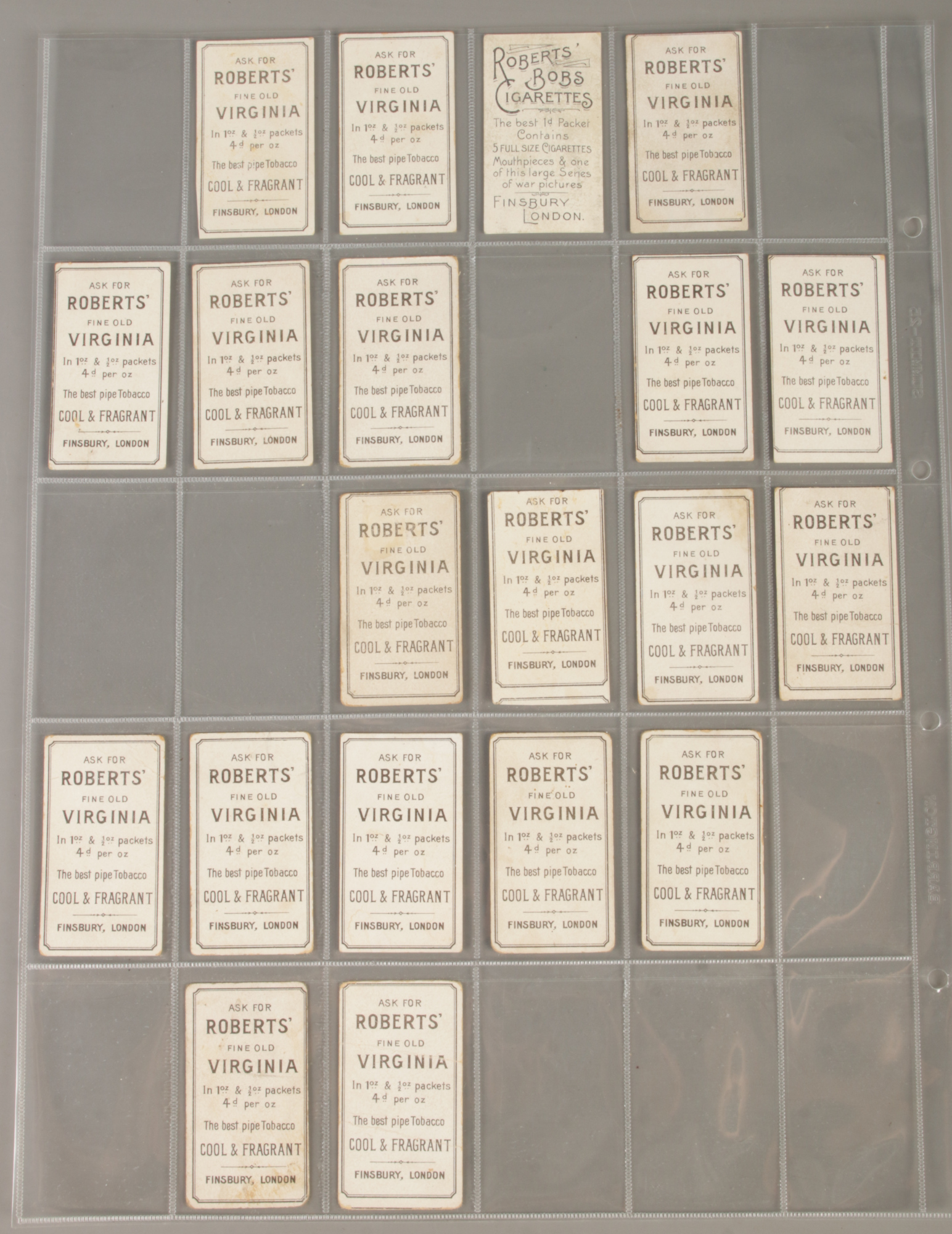 Roberts Cigarettes; Colonial Troops. Twenty cigarette cards, some ...